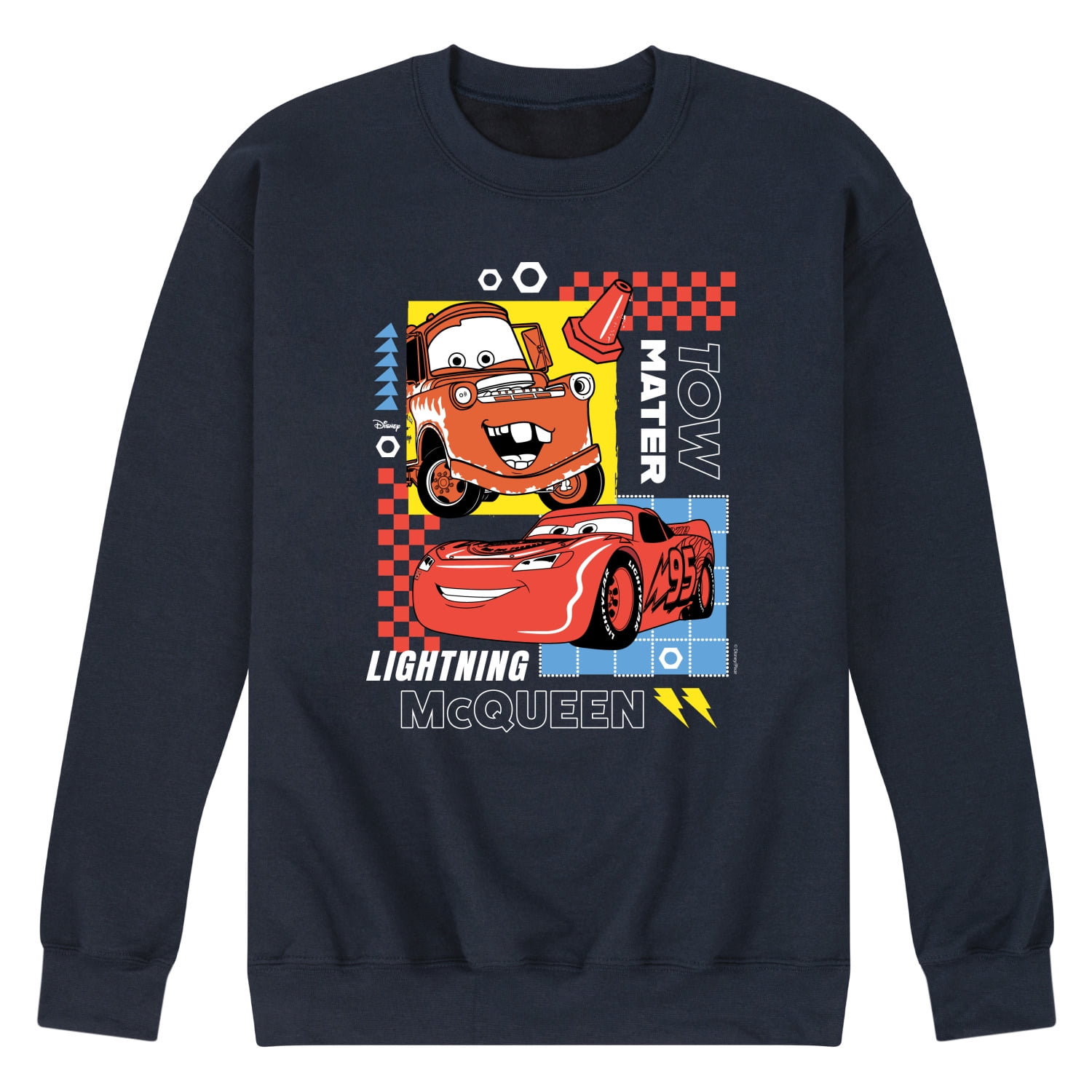 Cars - Mater Mcqueen Grid - Men's Crew Neck Fleece Pullover - Walmart.com