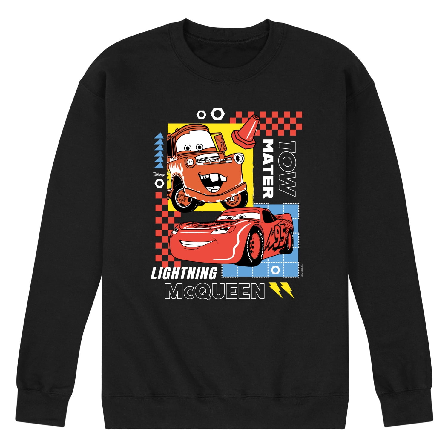 Cars - Mater Mcqueen Grid - Men's Crew Neck Fleece Pullover - Walmart.com