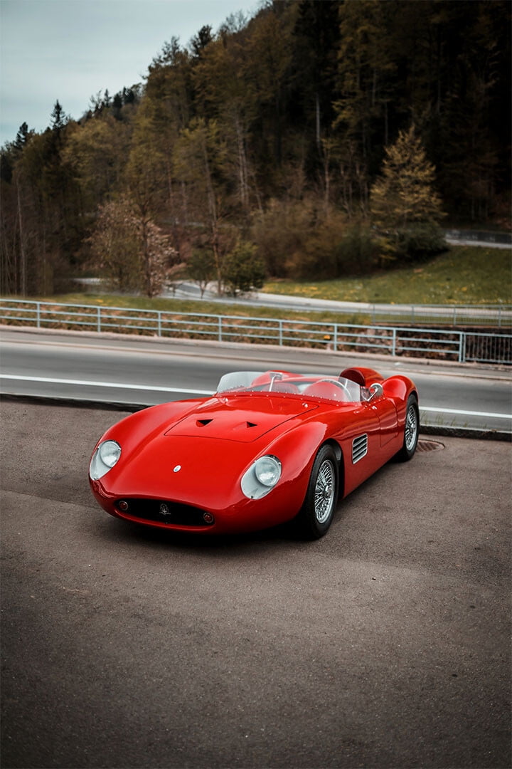 Cars Old Red Ferrari Land Vehicle Landscape Wall Home Decor - 20x30 ...