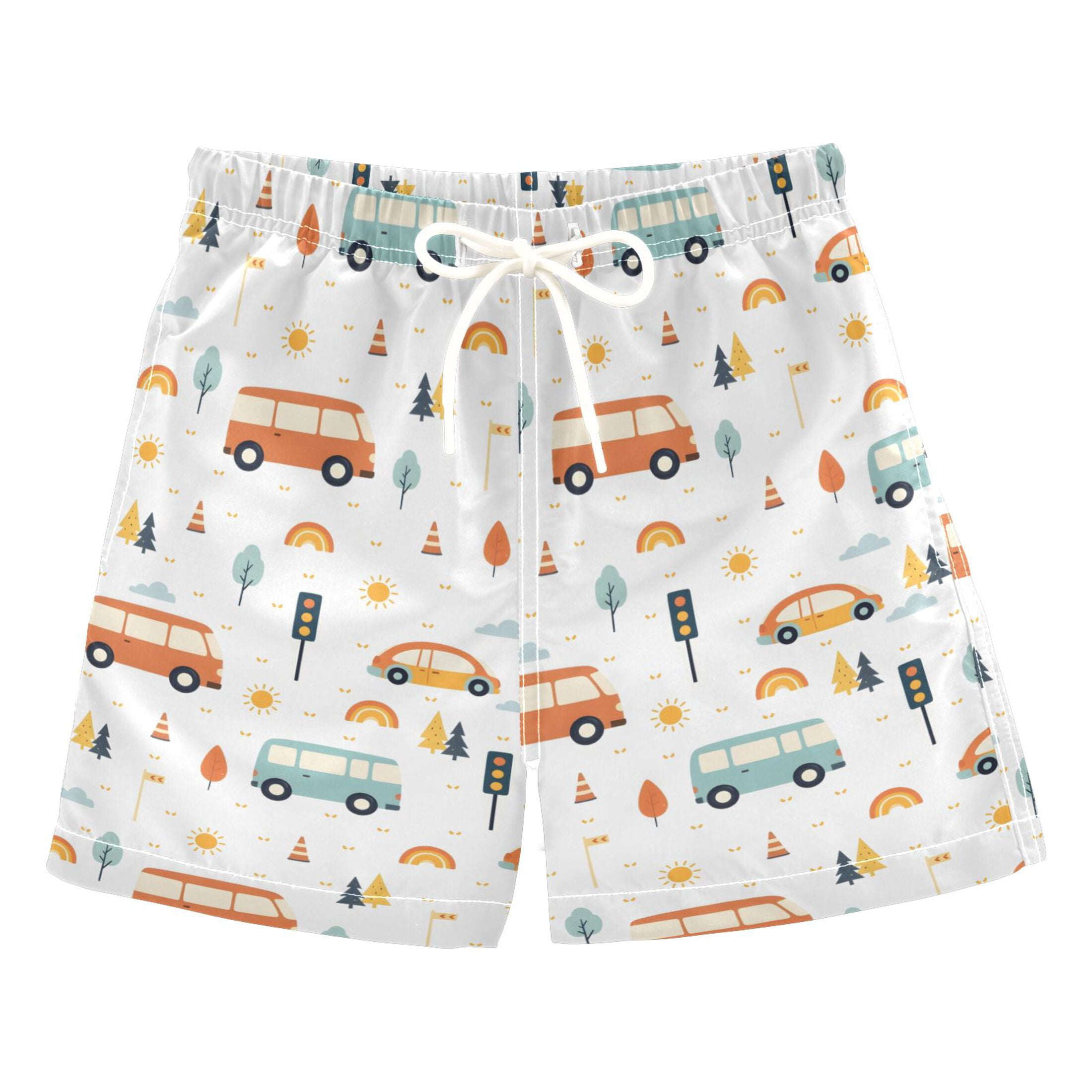 Cars Pattern Design Swim Trunks Quick Dry Beach Pool Board Shorts ...