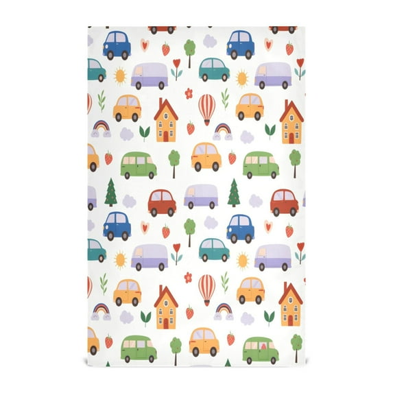Cars Pattern Kitchen Towels Dishcloth Decorative Waffle Towels Multi ...
