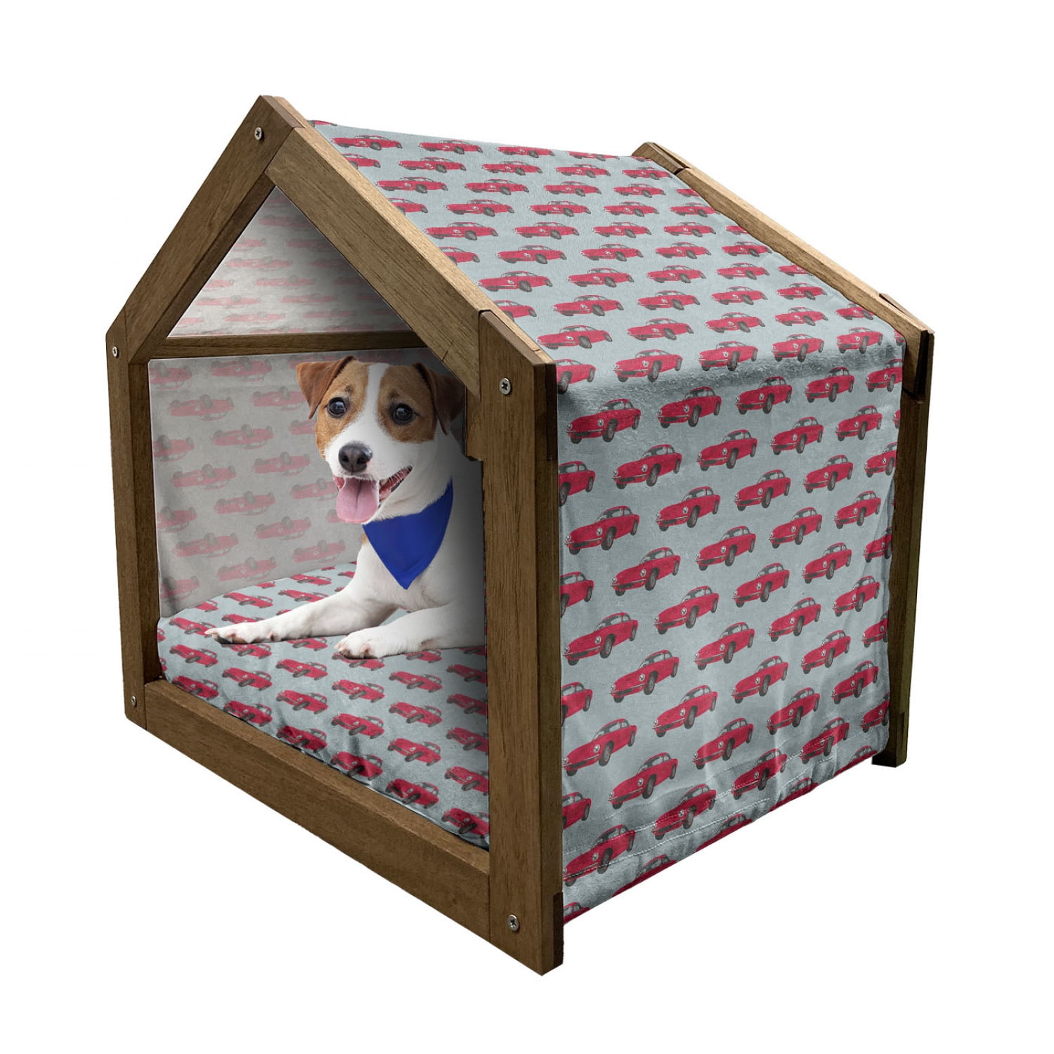 Cars Pet House, Vintage Red Vehicles Retro Sports Cars from Sixties ...