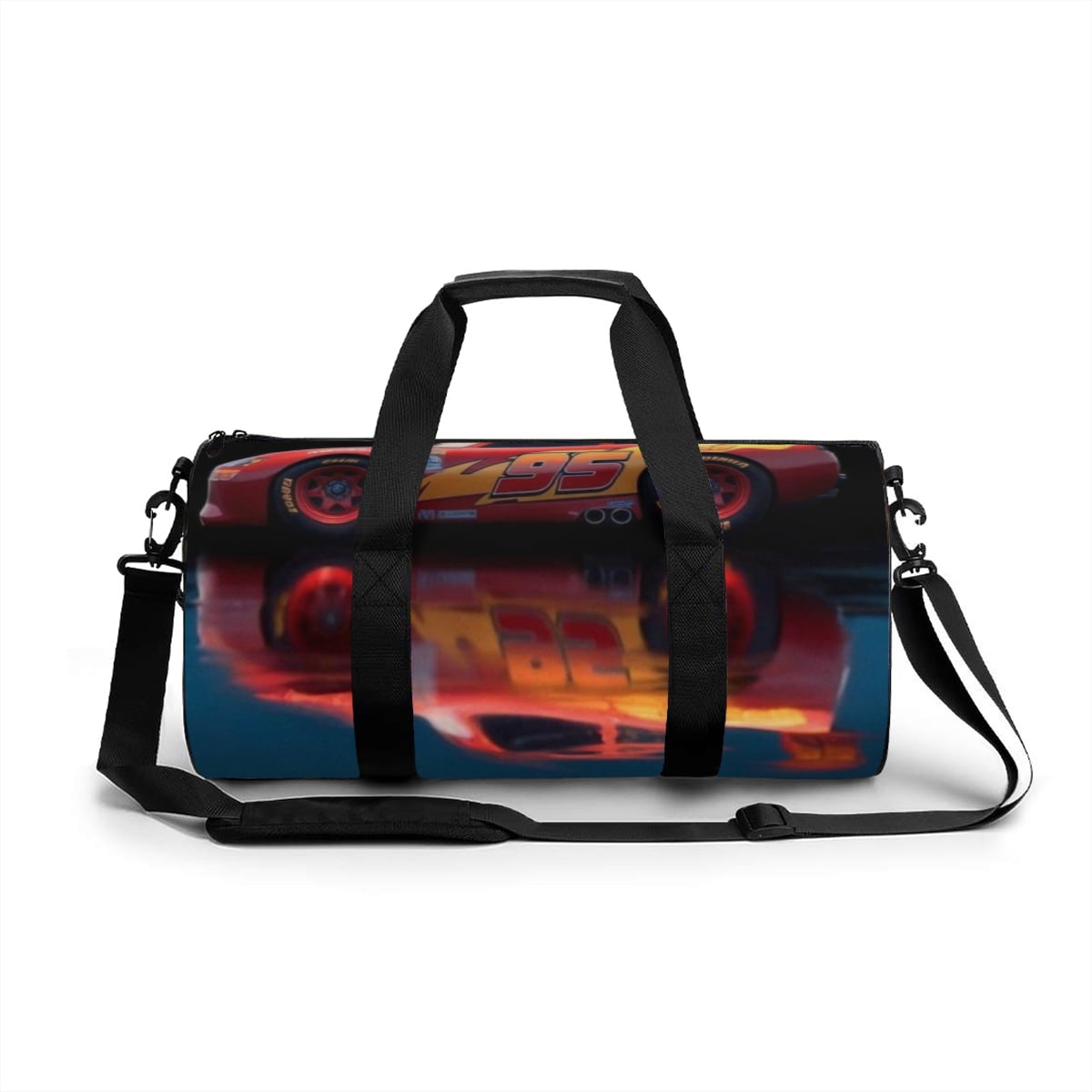 Cars Printed Round Luggage Sports Bag Lightweight with Inner Pocket Gym ...
