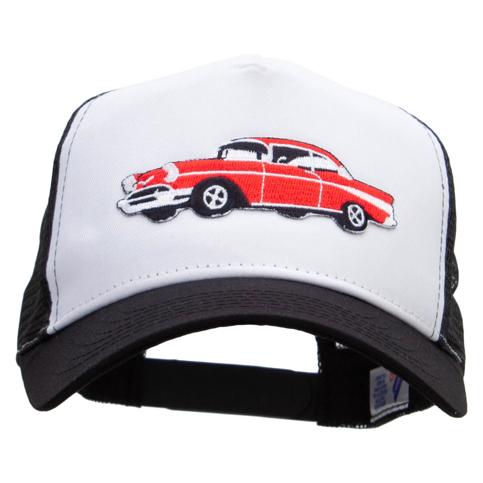 Cars-Red 57 Cherry Patched 5 Panel High Profile Poly Cotton Twill Mesh ...