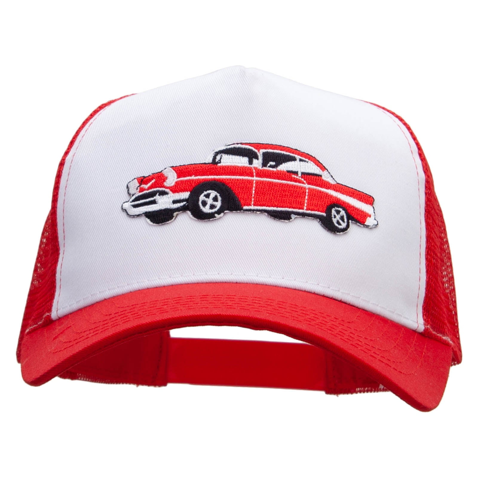 Cars-Red 57 Cherry Patched 5 Panel High Profile Poly Cotton Twill Mesh ...