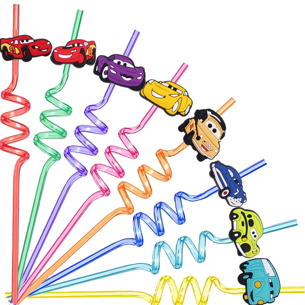 Cars Reusable Straw Lightning McQueen Party Favors Drinking Straws ...