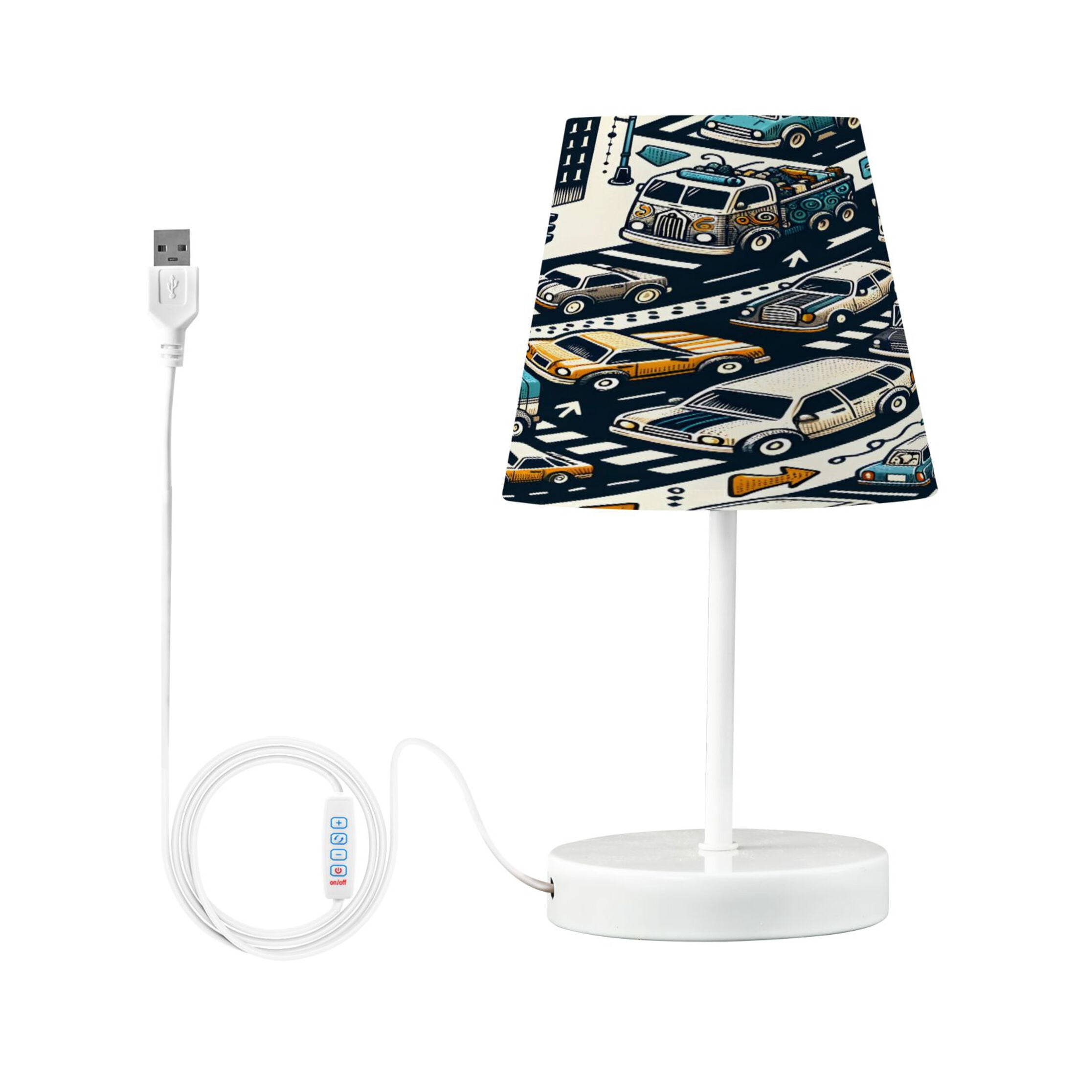 Cars Row on Roads Desk Lamp LED Table Nightstand Lamps with 3 Color ...