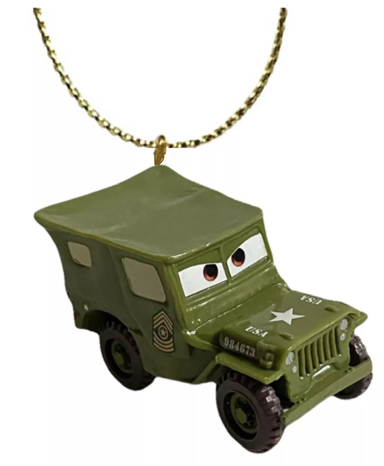 Cars Sarge Ornament Green Figurine PVC Figure 3" NEW Decorative Charm ...