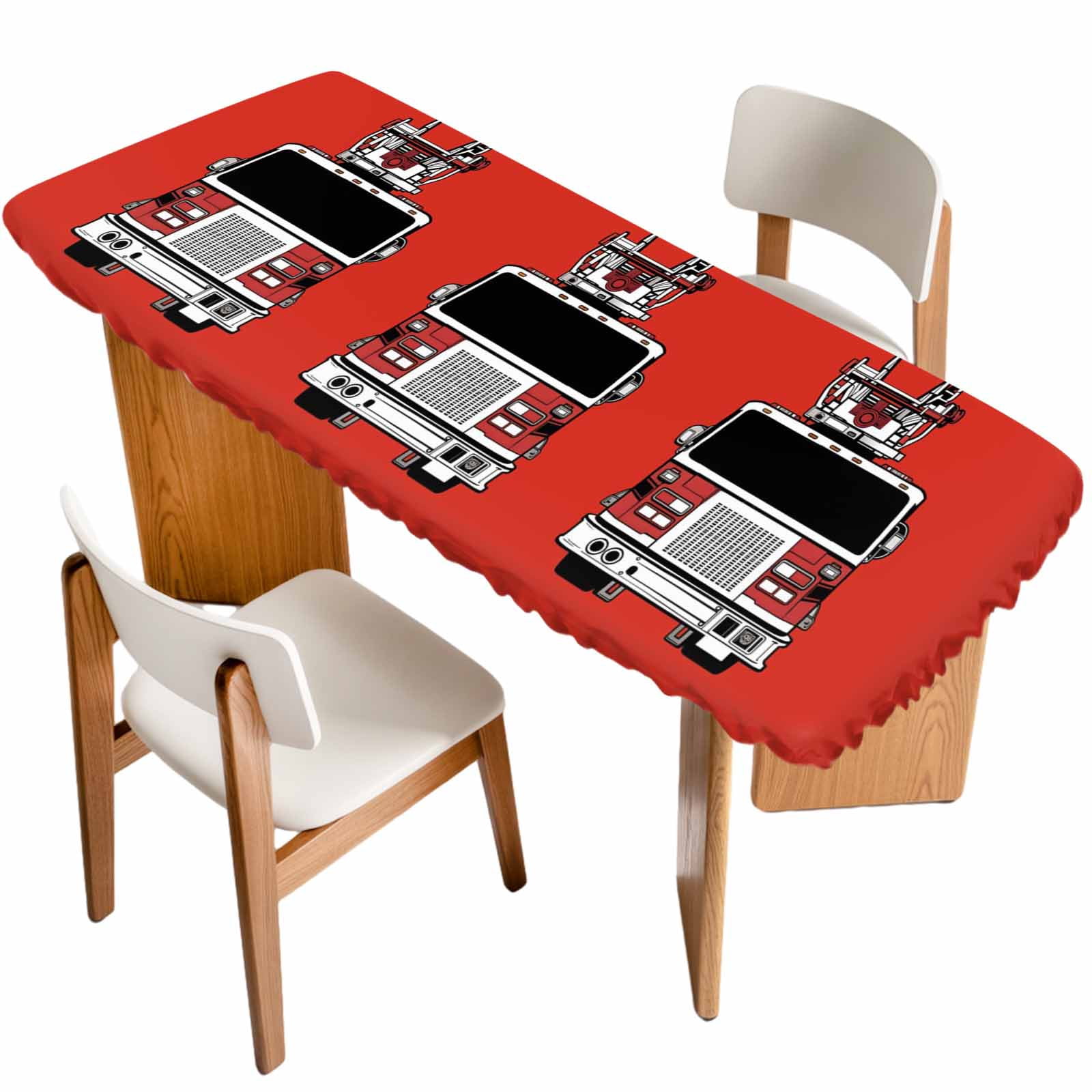 Cars Table Cloths for 8 Foot Rectangle Tables, Red Cartoon Funny Simple ...