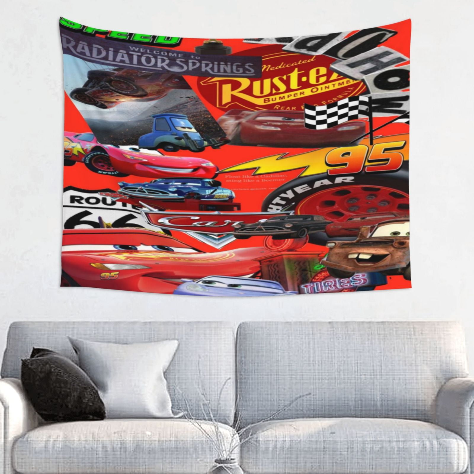 Cars Tapestry Anime Poster Large Background Wall Art Bedroom Wall Decor ...