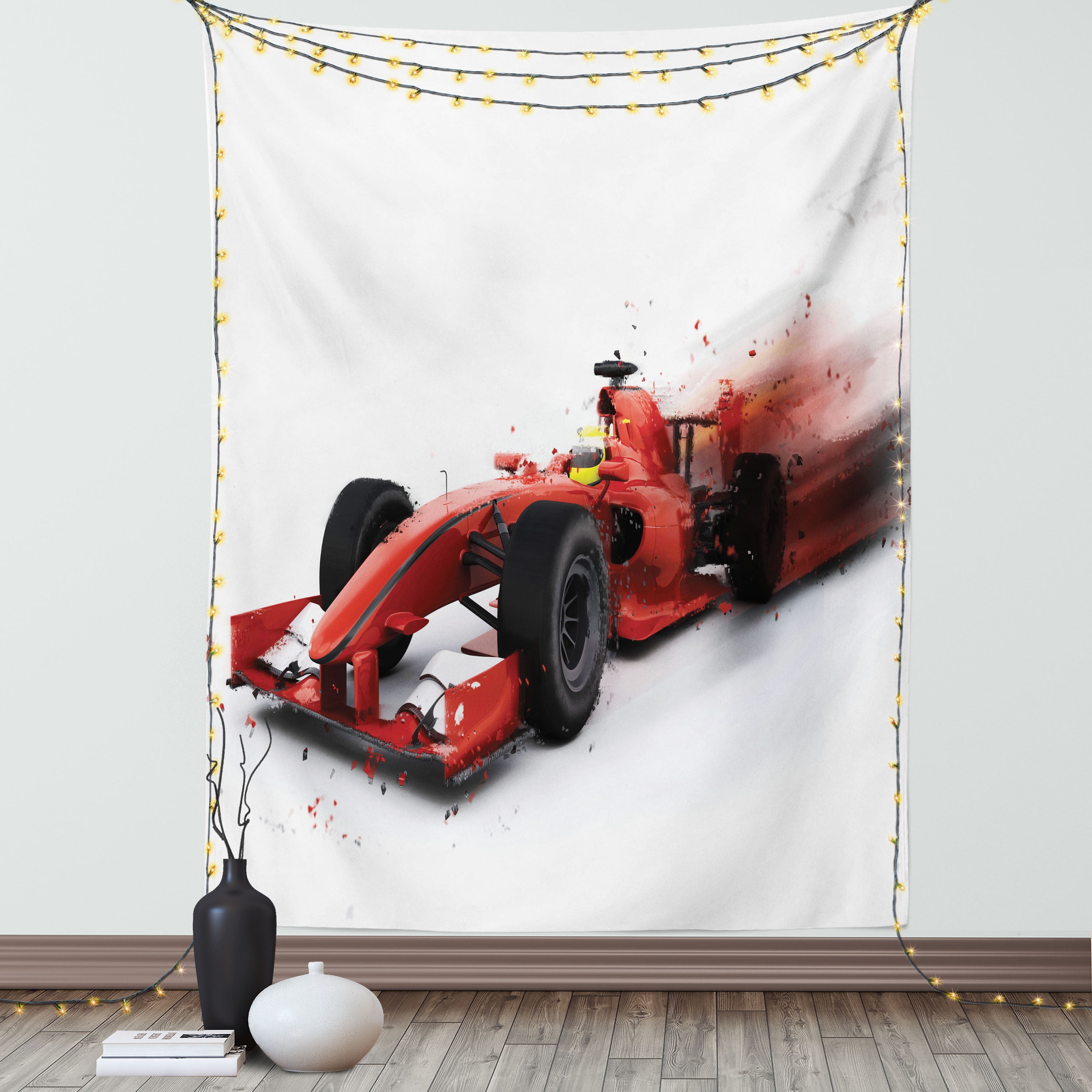 Cars Tapestry, Generic Formula 1 Racing Car Illustration with Special ...