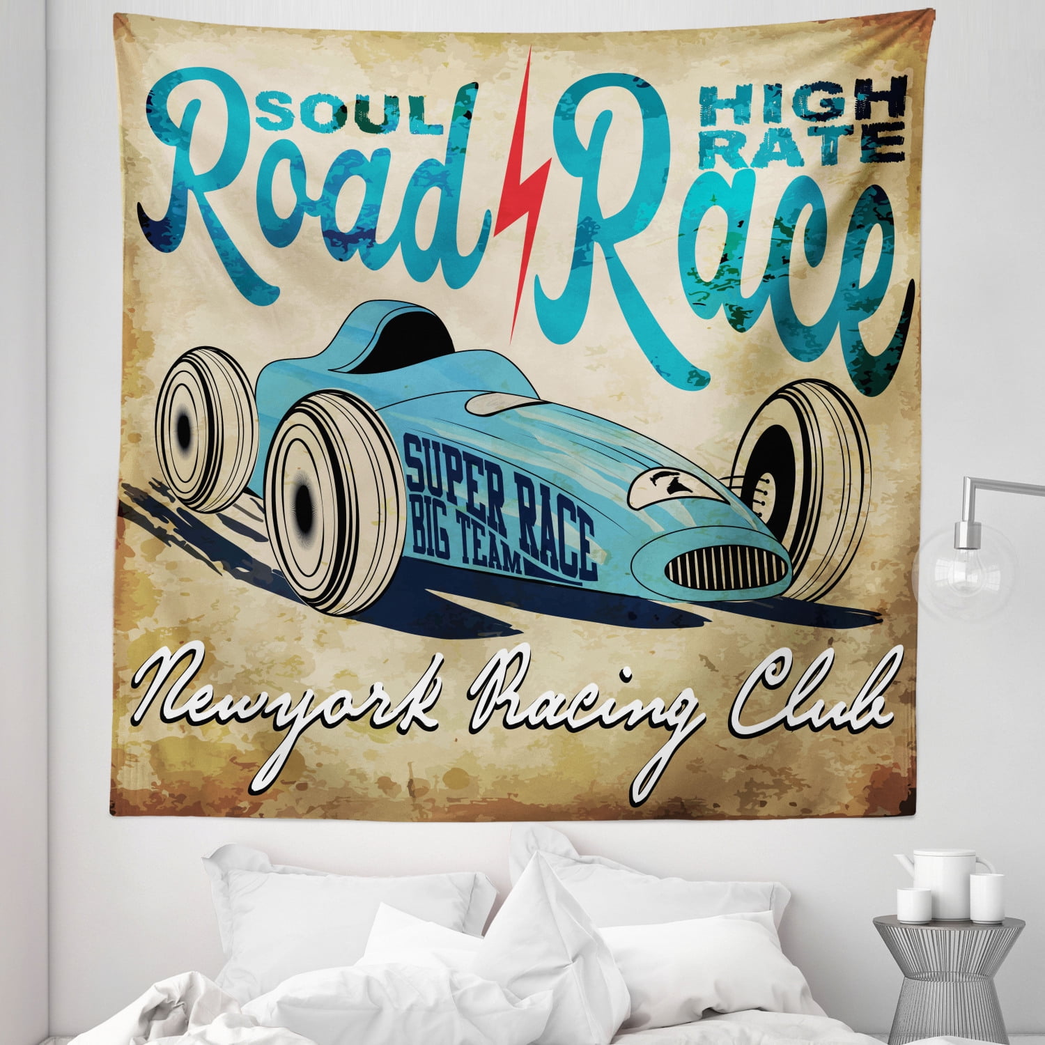 Cars Tapestry, New York Racing Club Race Car from Twenties Road Race ...