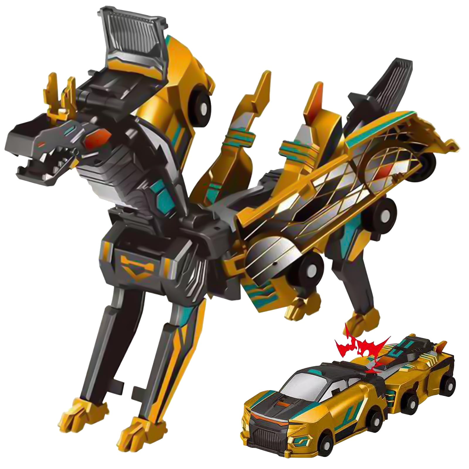 Cars That Turn Into Dinosaur Aimery Dinosaur Transformer Car Toy Golden ...
