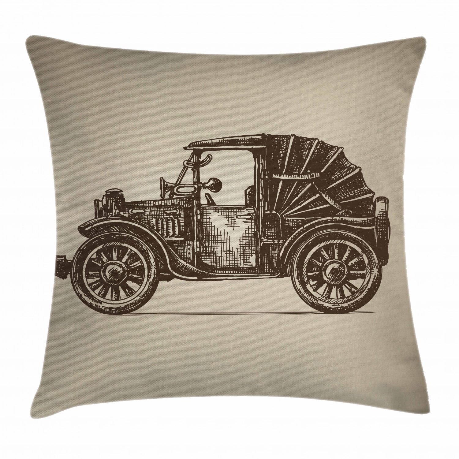 Cars Throw Pillow Cushion Cover, Classic Retro Car Design Early ...