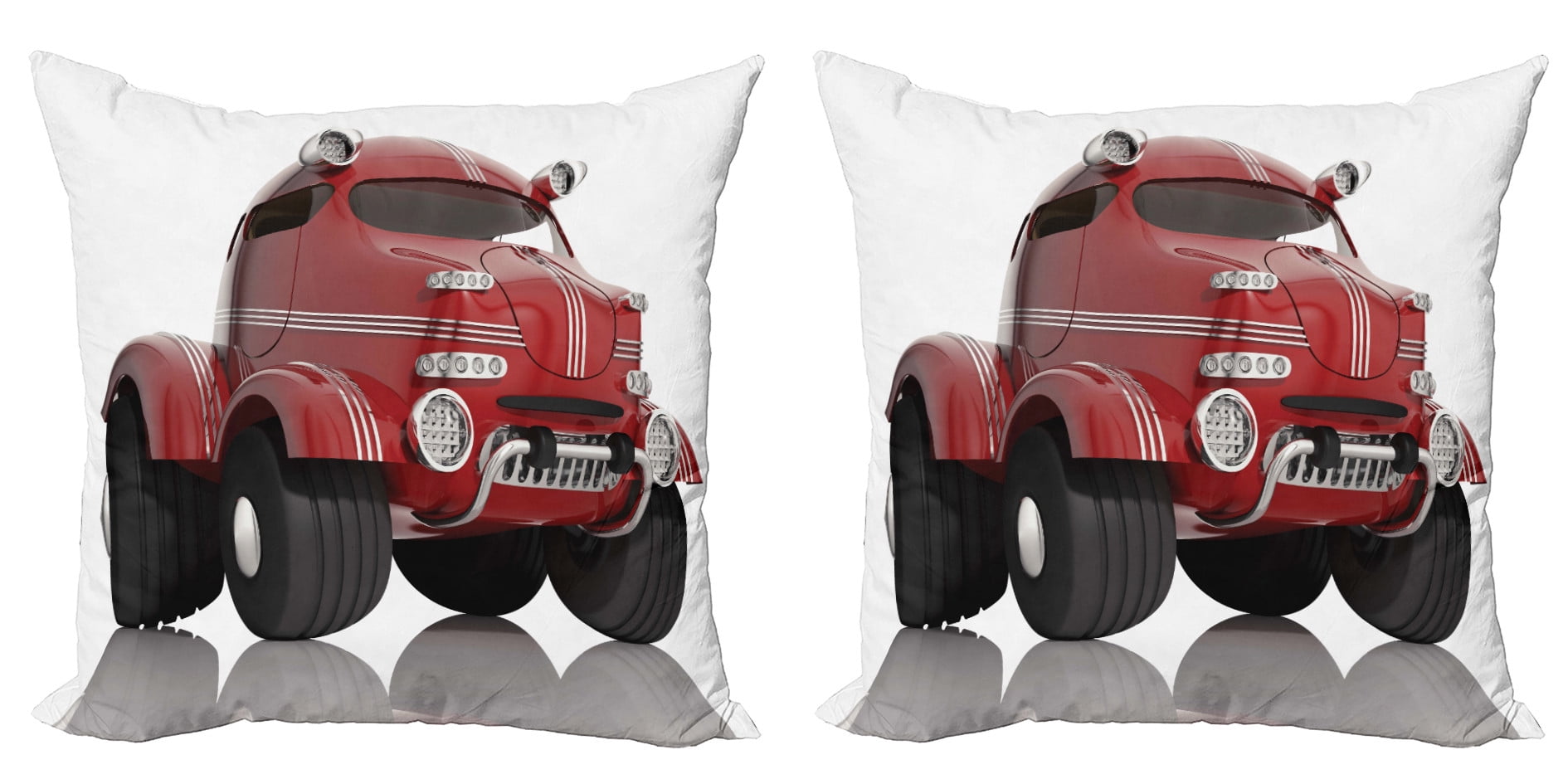 Ambesonne Cars Throw Pillow Cover 2 Pack, Realistic Design, 24 ...