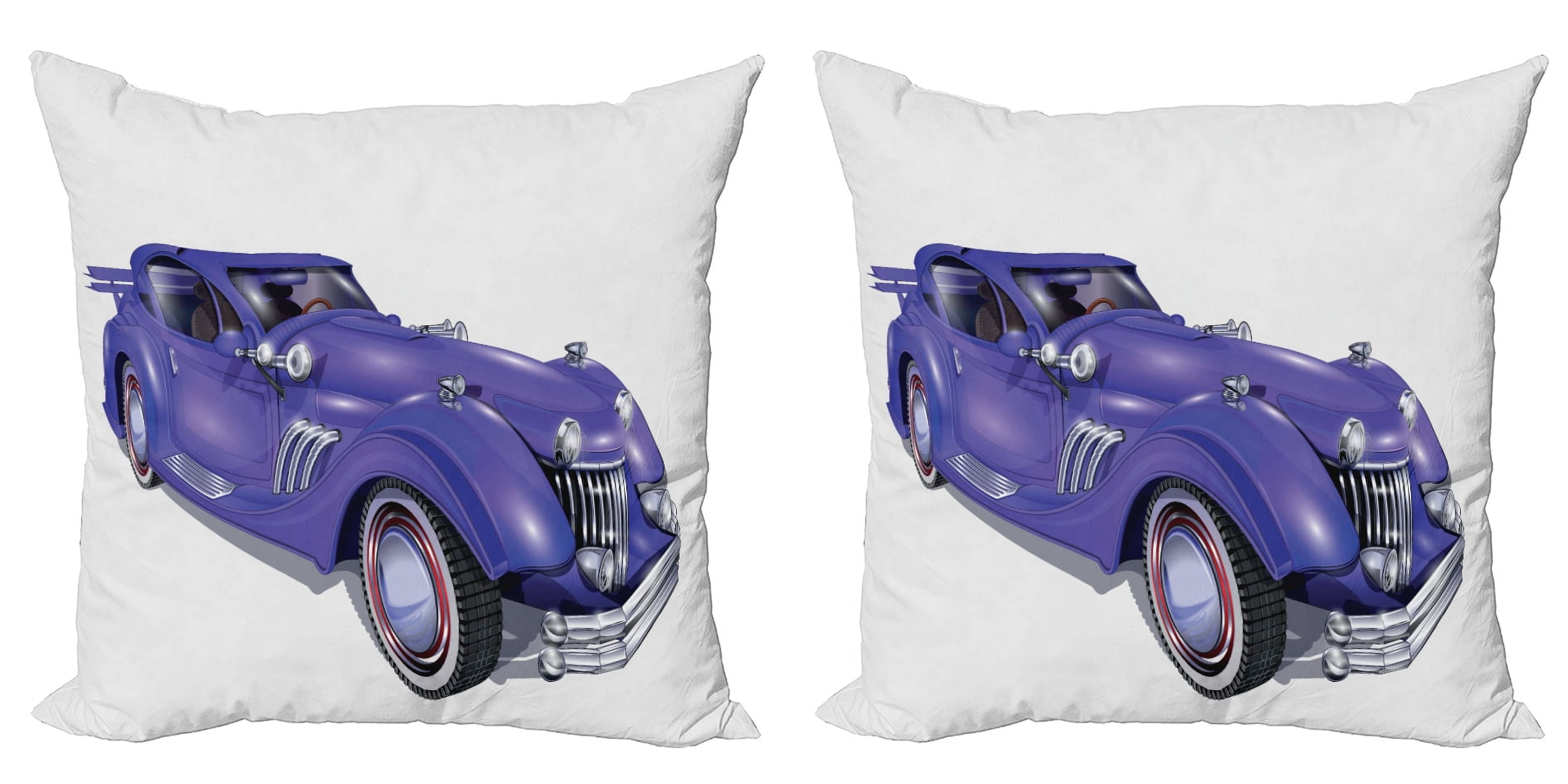 Ambesonne Cars Throw Pillow Cover 2 Pack, Custom Vehicle High Speed, 16 ...
