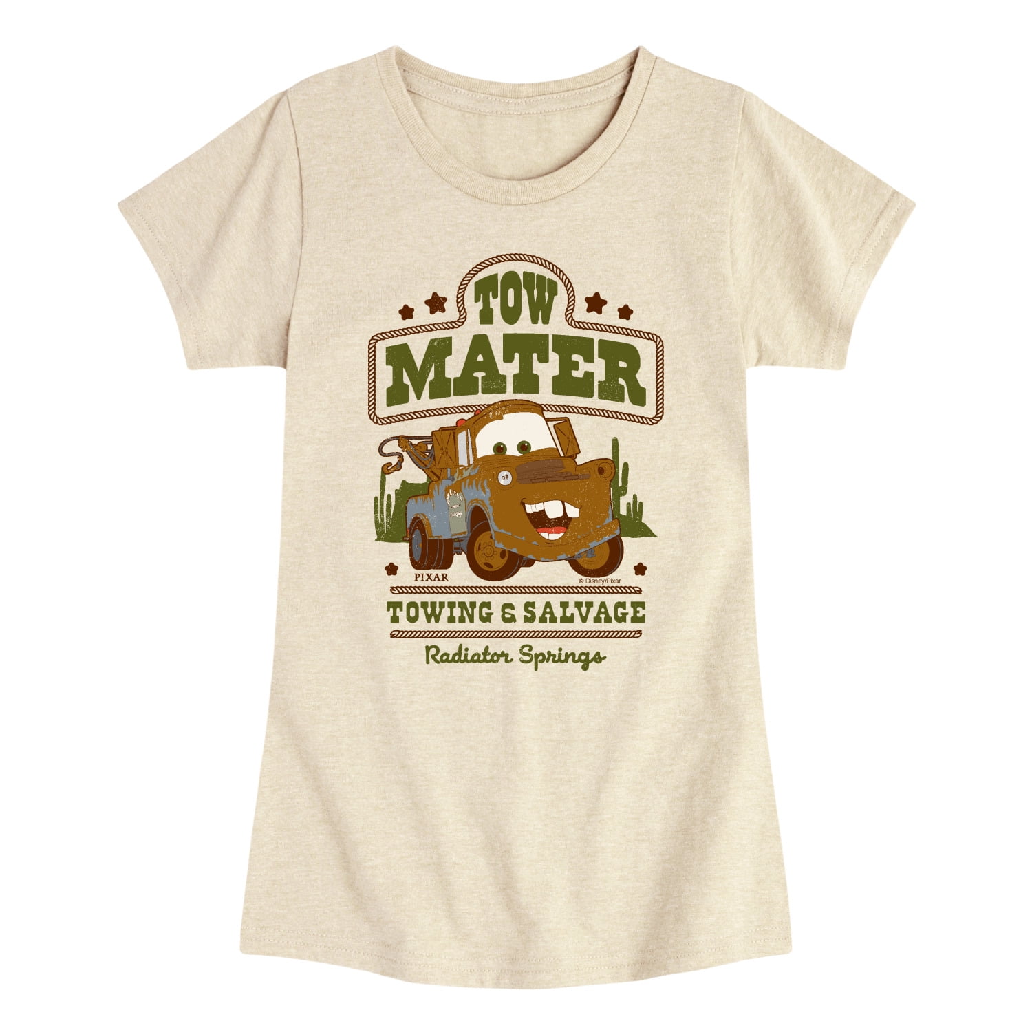 Cars - Tow Mater Western - Youth Girls Fitted Short Sleeve T-Shirt ...