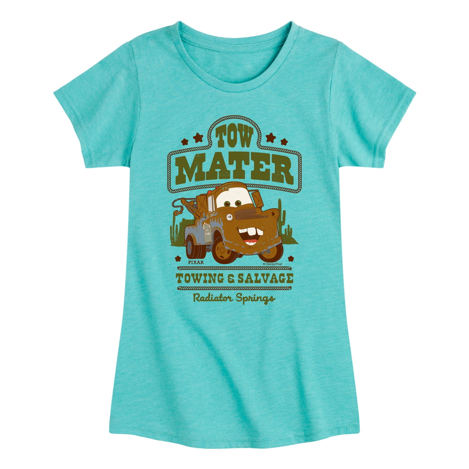 Cars - Tow Mater Western - Youth Girls Fitted Short Sleeve T-Shirt ...
