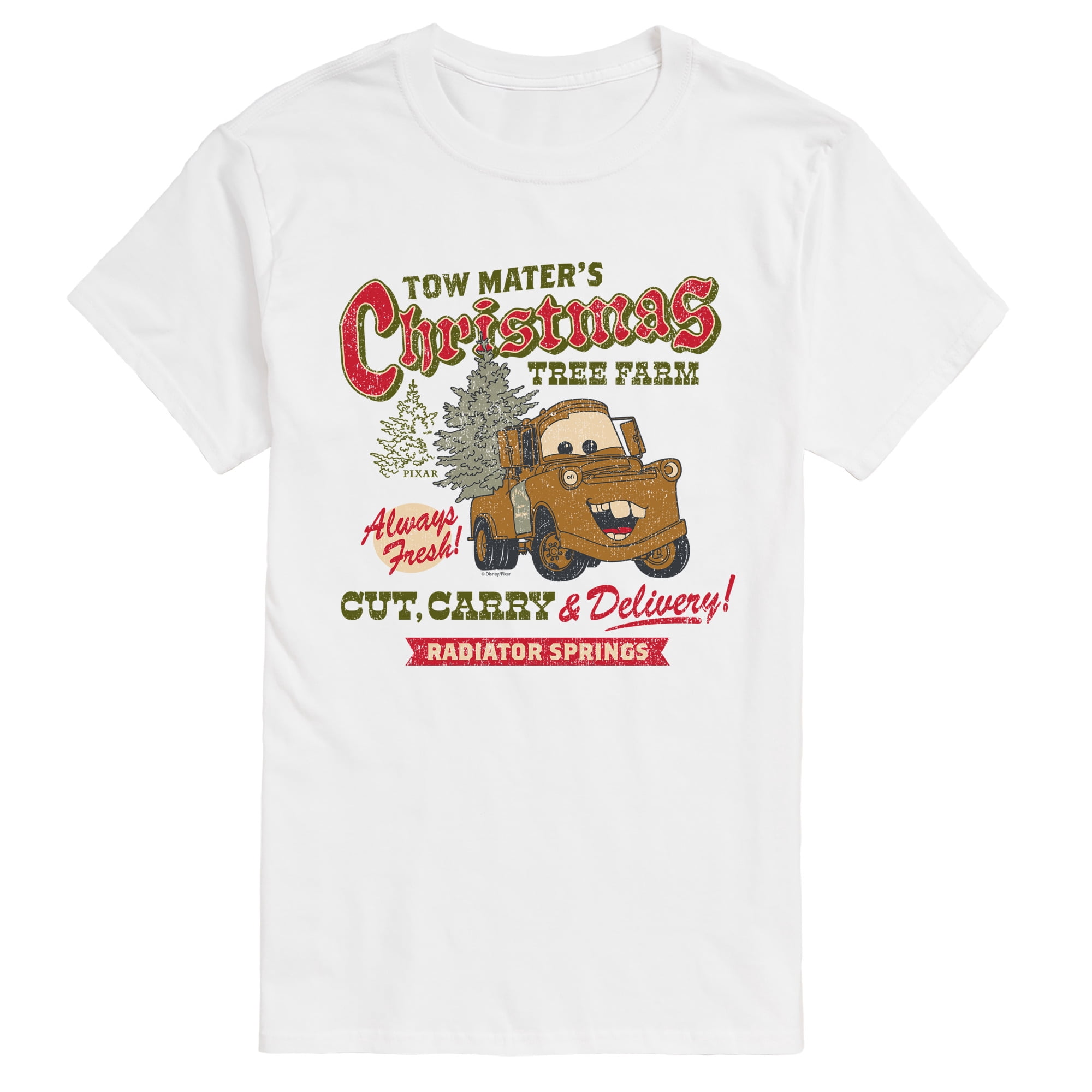 Cars - Tow Mater's Christmas Tree Farm - Men's Short Sleeve Graphic T ...