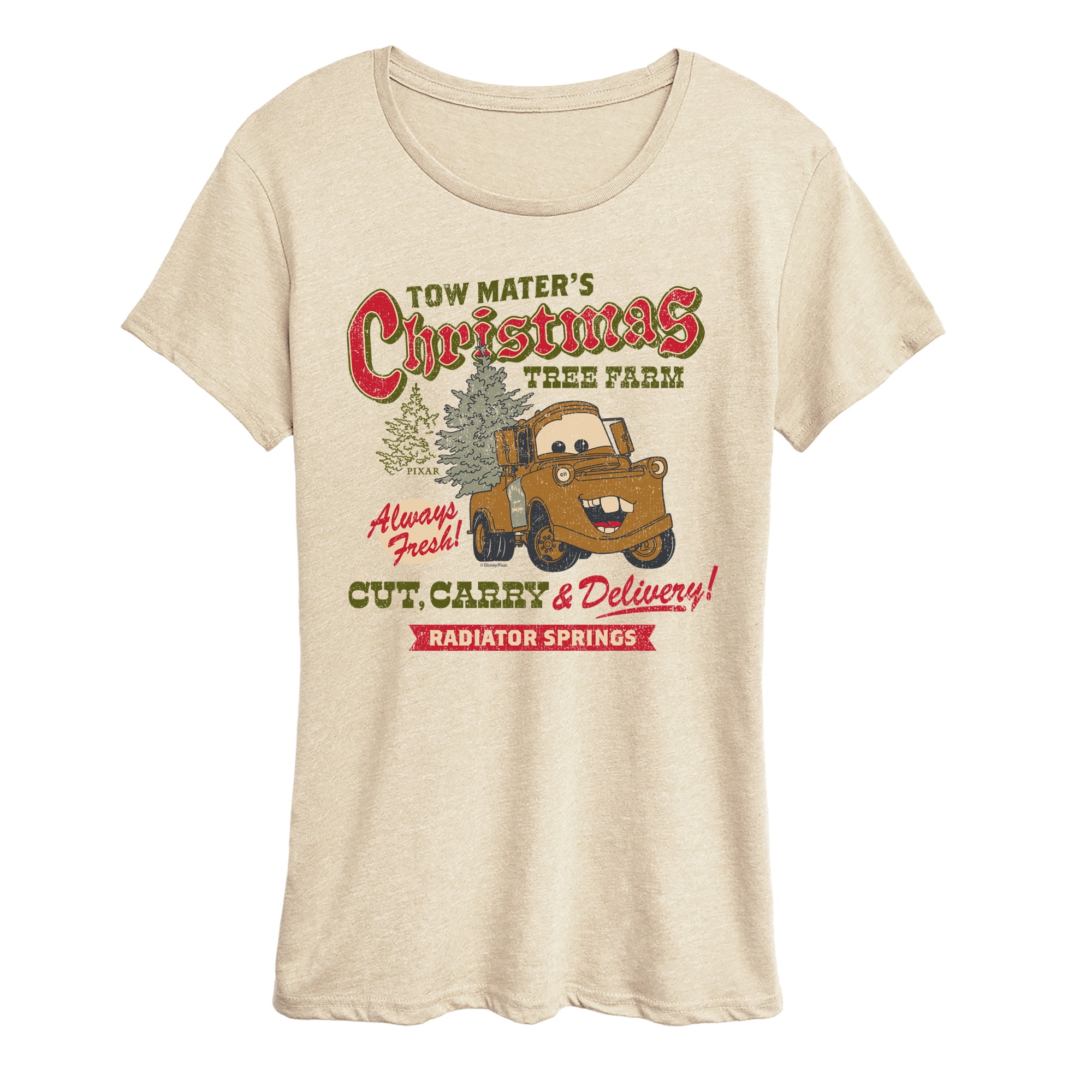 Cars - Tow Mater's Christmas Tree Farm - Women's Short Sleeve Graphic T ...