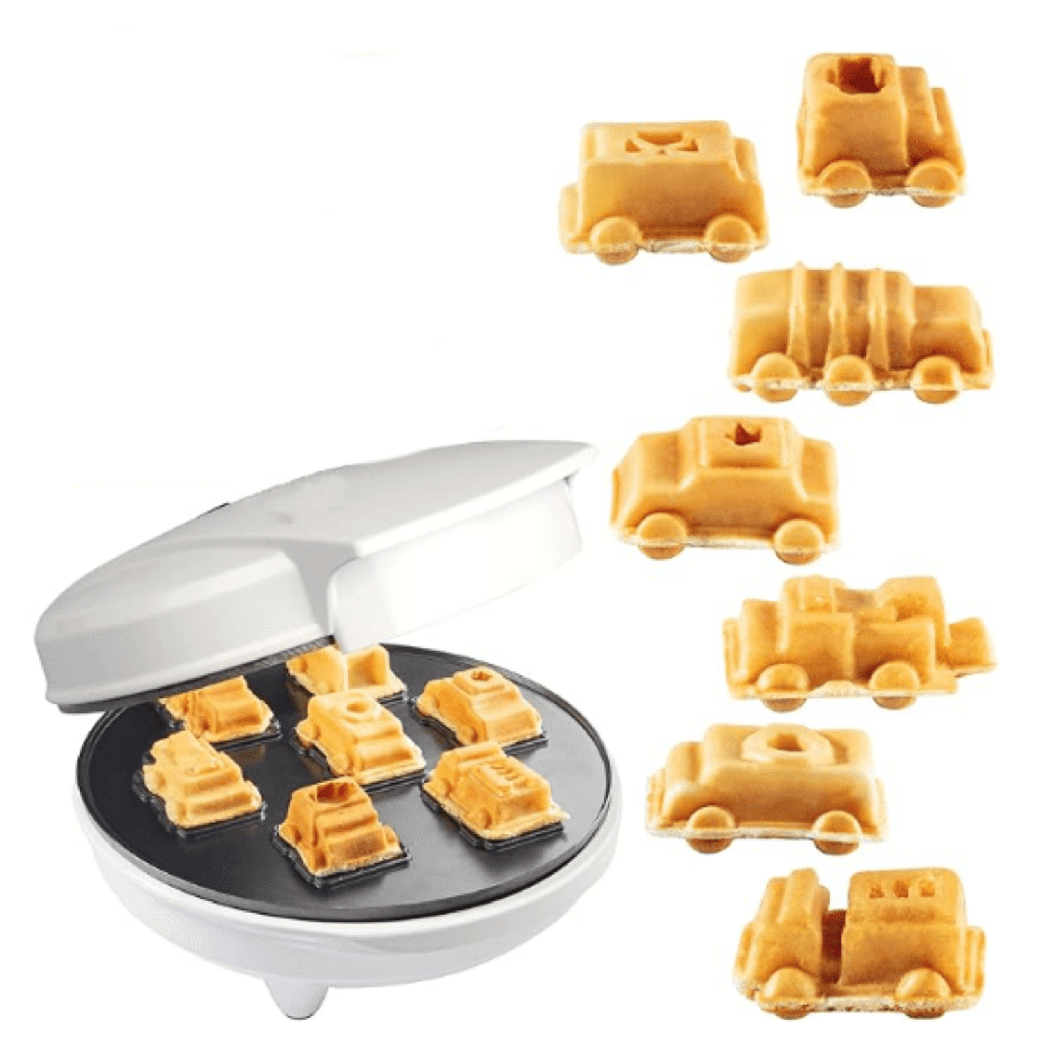 Cars & Trucks Mini Waffle Maker - Make 7 Different Vehicles- Police Car ...