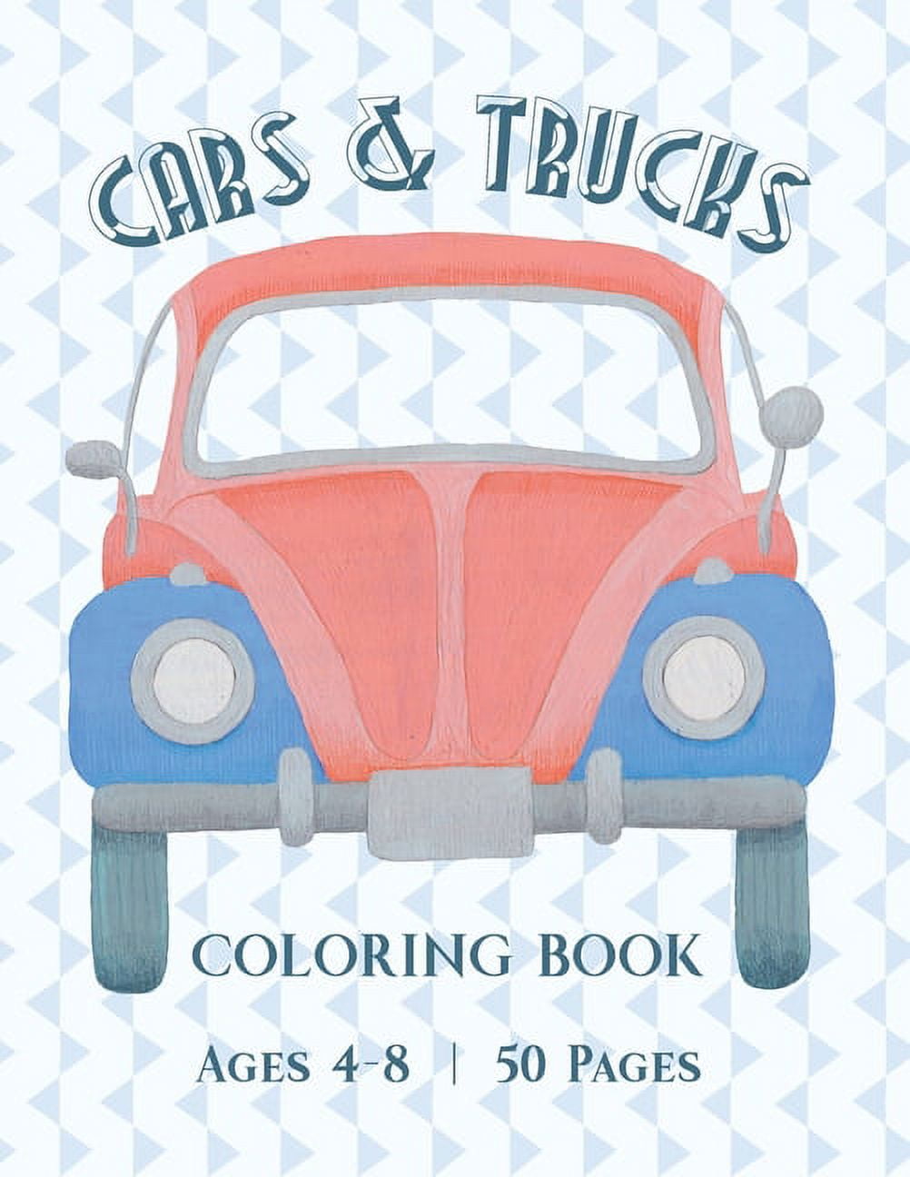 Cars and Trucks Coloring Book: 50 Activity Pages for Kids Ages 4-8 ...