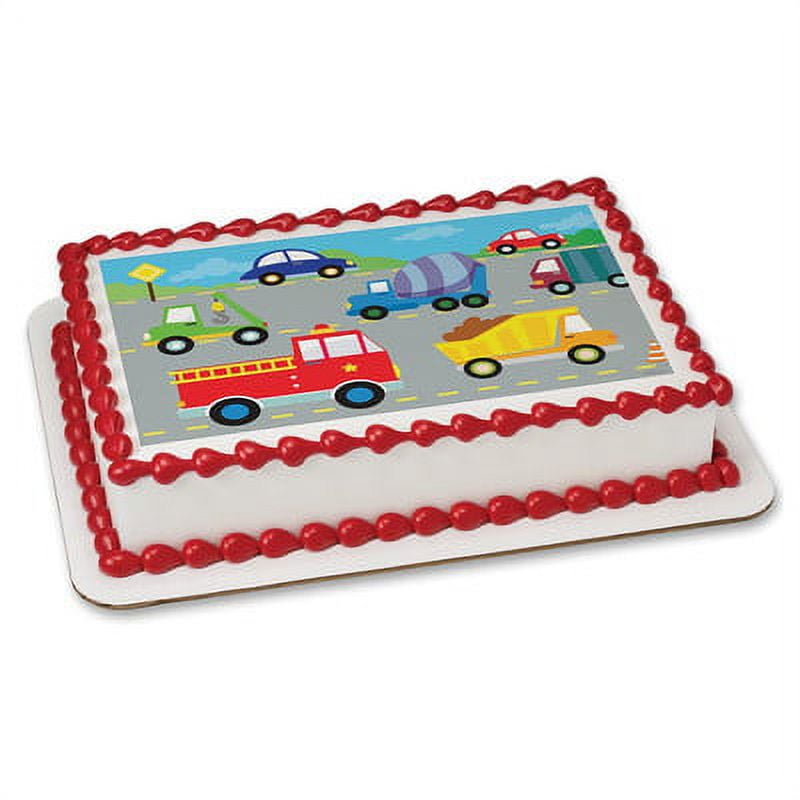 Cars and Trucks Edible Icing Image (1/4 Sheet) - Walmart.com