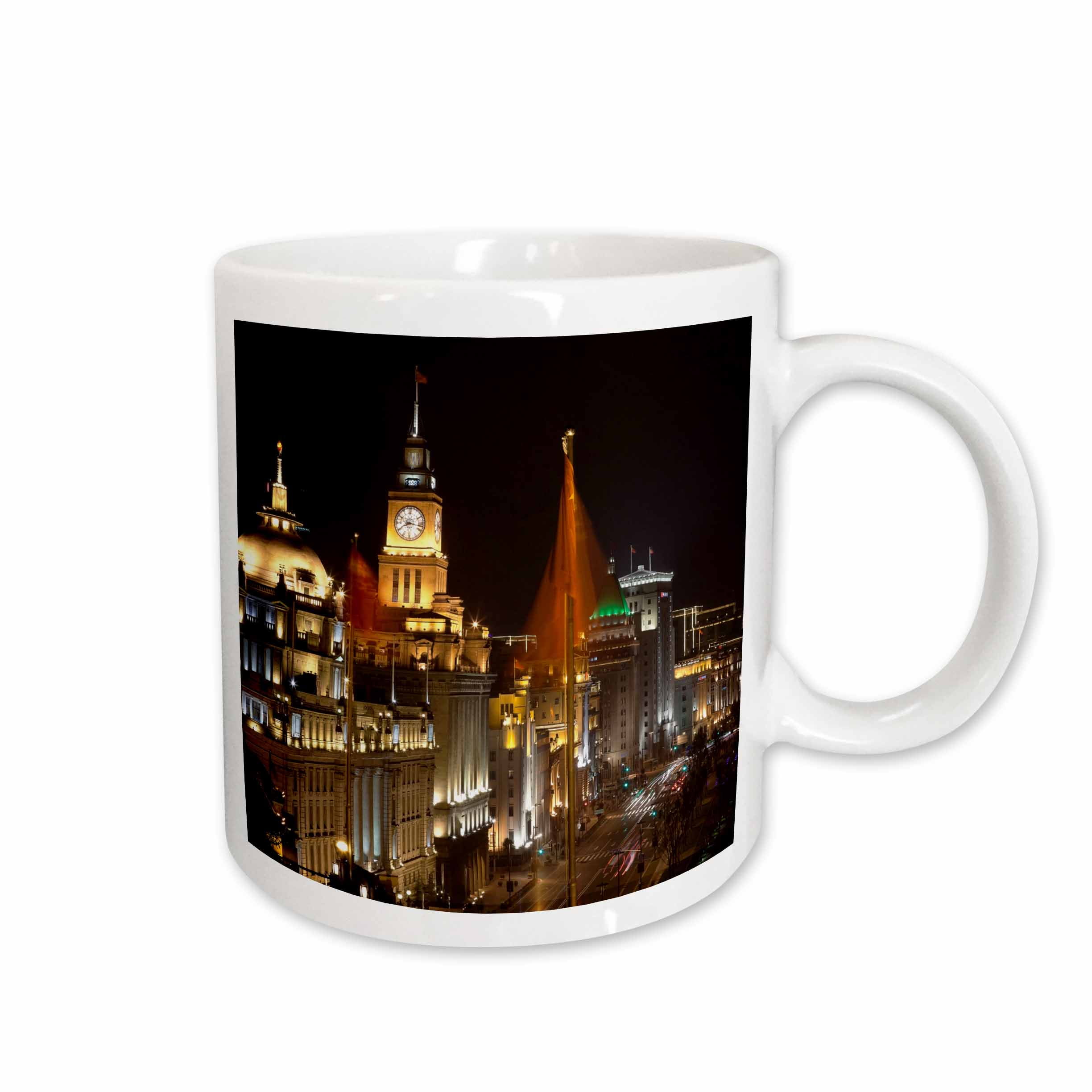 Cars driving down The Bund at night,Shanghai, China 15oz Mug mug-257096 ...
