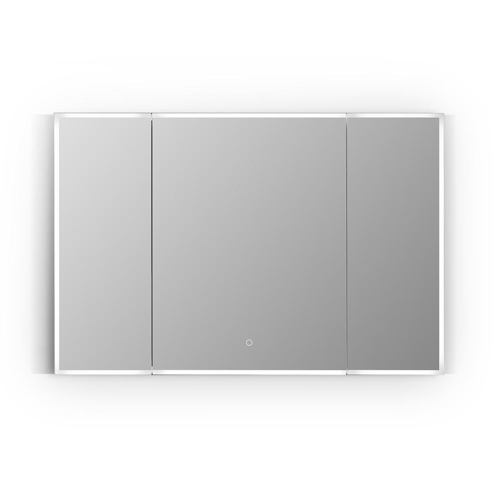 Carsoli Rectangle 48" Frameless Surface-Mount/Recessed LED Lighted Bathroom Medicine Cabinet ...