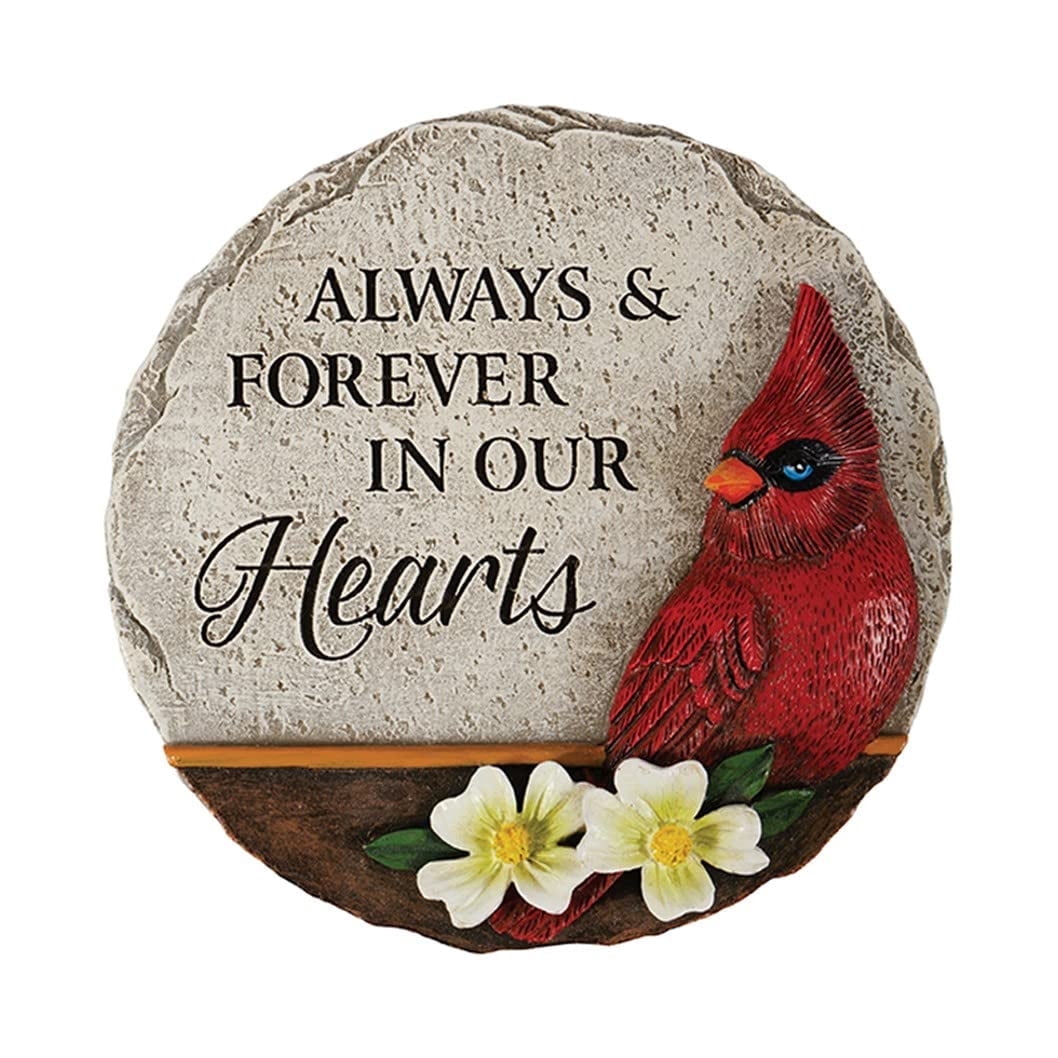 Carson Hearts Cardinal Memorial Mini Garden Stone – 5-Inch Diameter ...