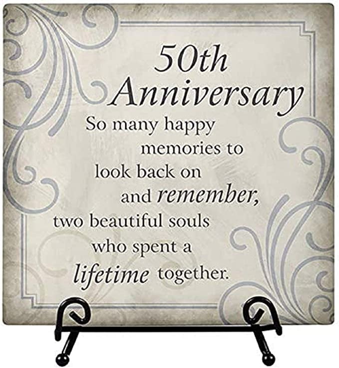Carson 23618 50th Anniversary Easel Plaque, 6 inches High - Walmart.com