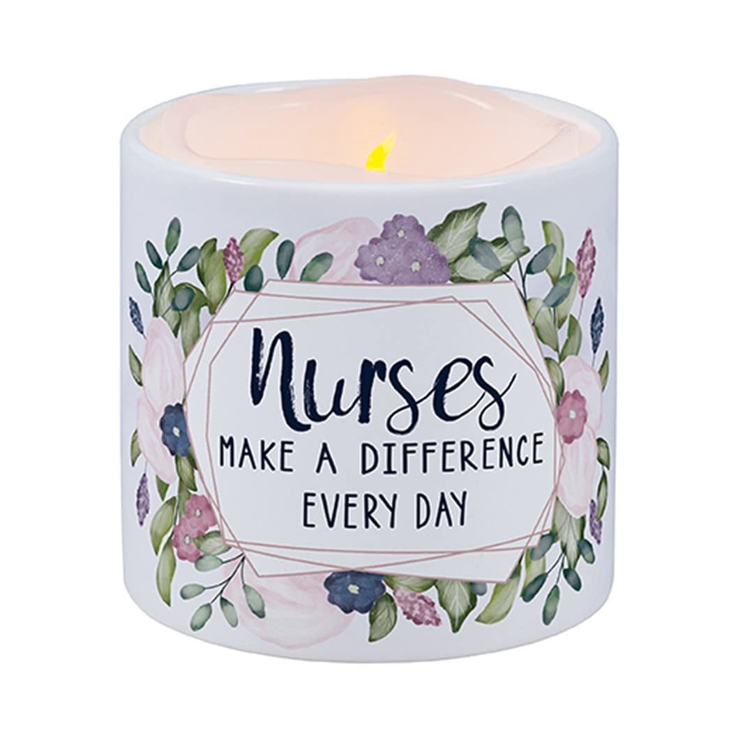 Carson 24189 Nurses LED Candle with Ceramic Holder, 3.5-inch Diameter ...