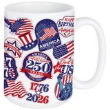 Carson "250 Years Sticker Look Boxed Mug, 15 Ounce, 4.5" H, White ...