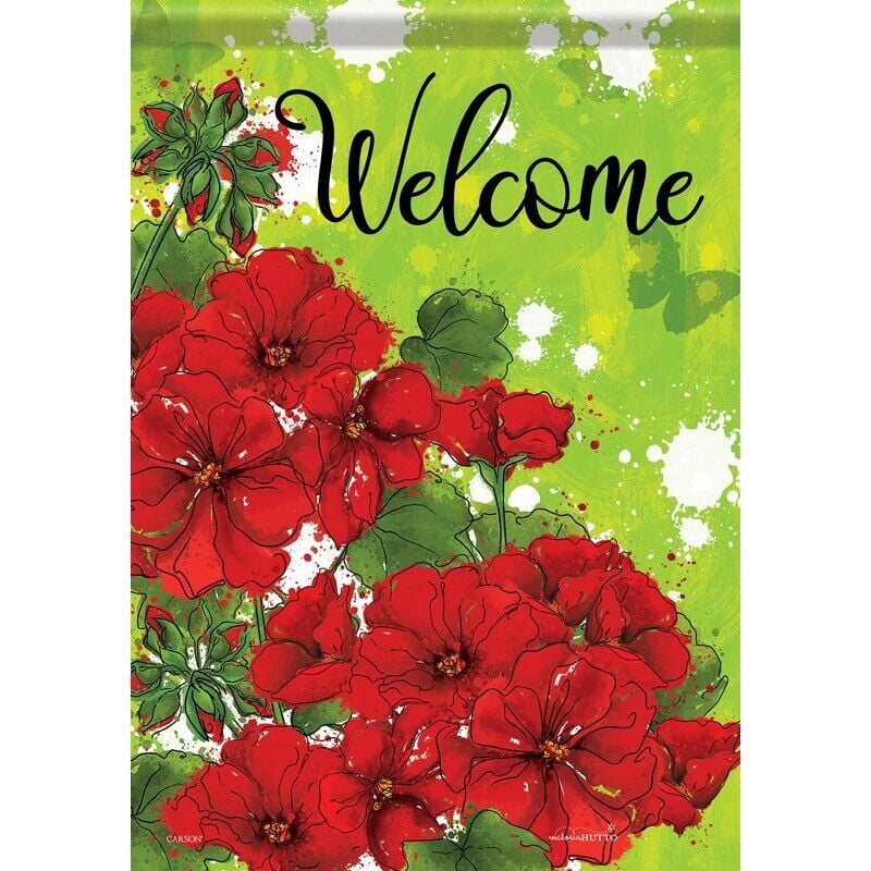 Carson 50969 Garden Flag - Bright Geraniums - Walmart.com