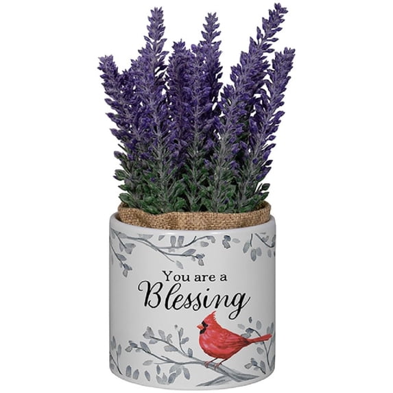 Carson A Blessing Planter with Artificial Flowers, 7.5-inch Height ...