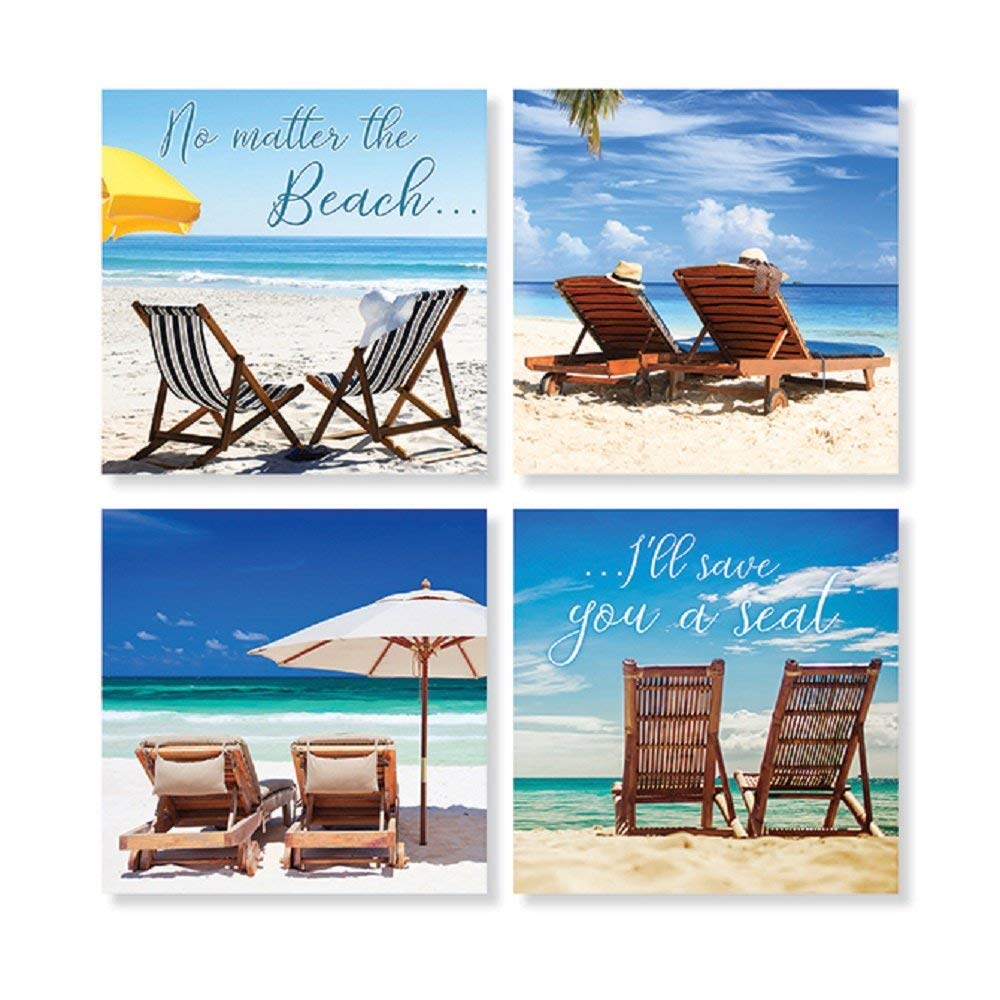Carson Beach Chair Square House Set of Coasters Stoneware Kitchen ...