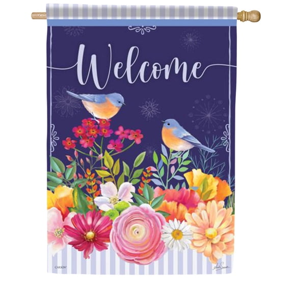 Carson Bluebird Friends House Flag, 28 x 40 inch Double Sided, Welcome ...