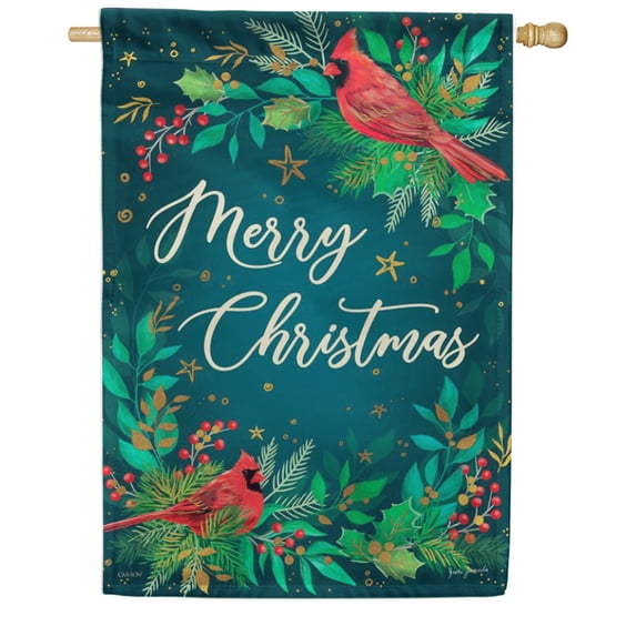 Carson Cardinal Christmas House Flag, 28 x 40 inch Double Sided, Merry ...
