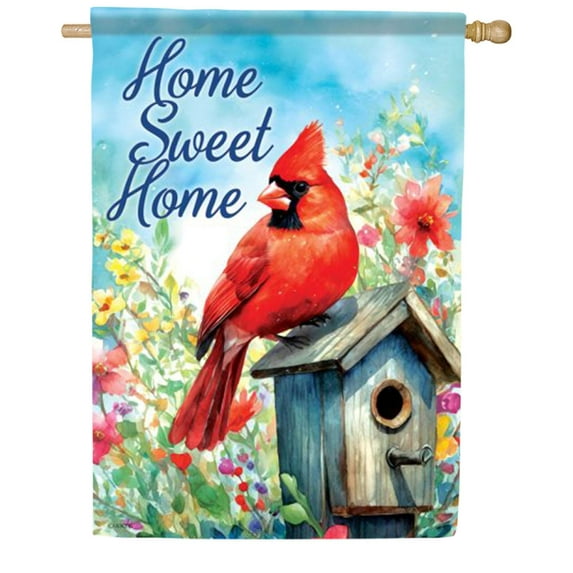 Carson Cardinal Home House Flag, 28 x 40 inch Double Sided, Home Sweet ...