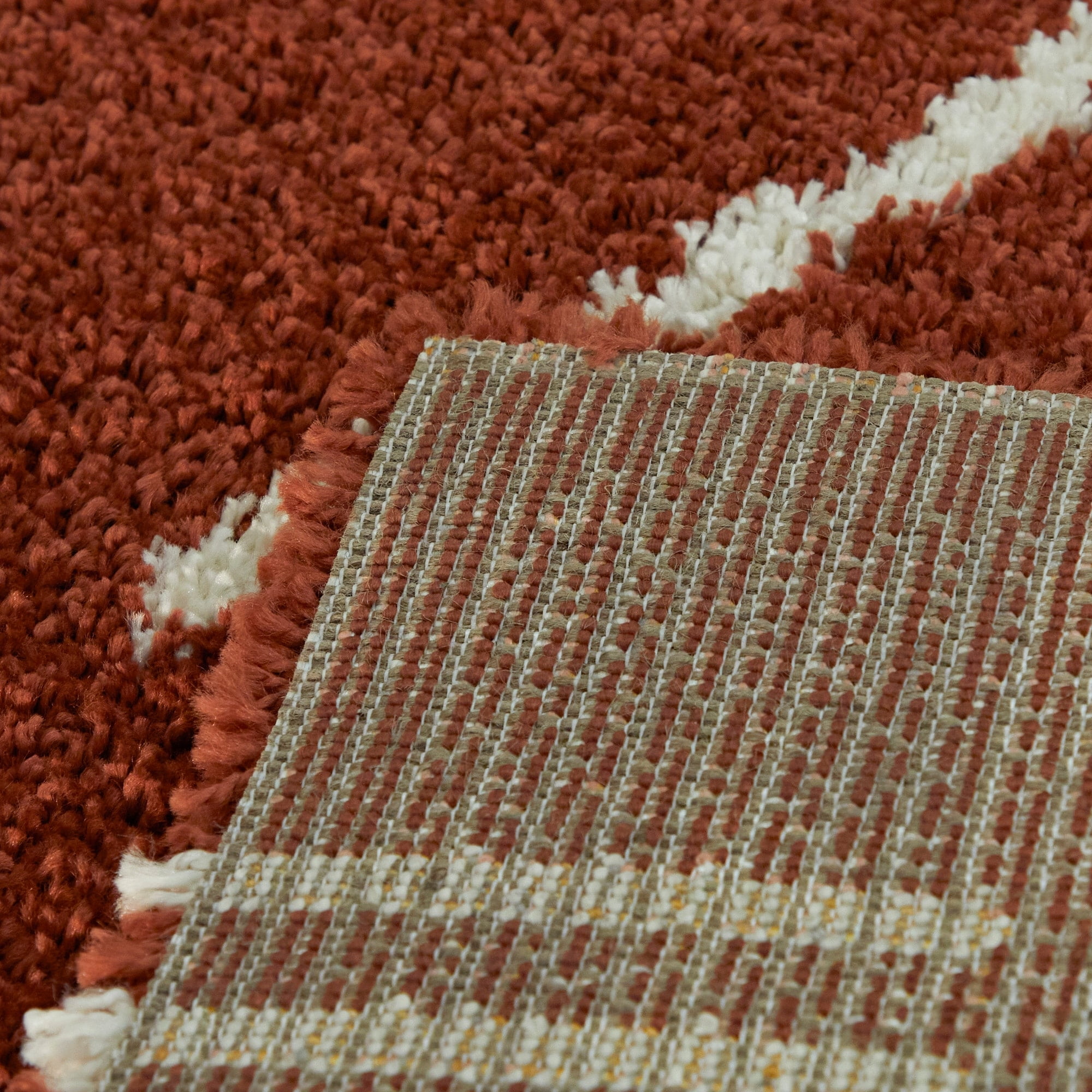 Carson Carrington Carson Shag Area Rug Rust 7'10" x 10' 8' x 10' Indoor ...