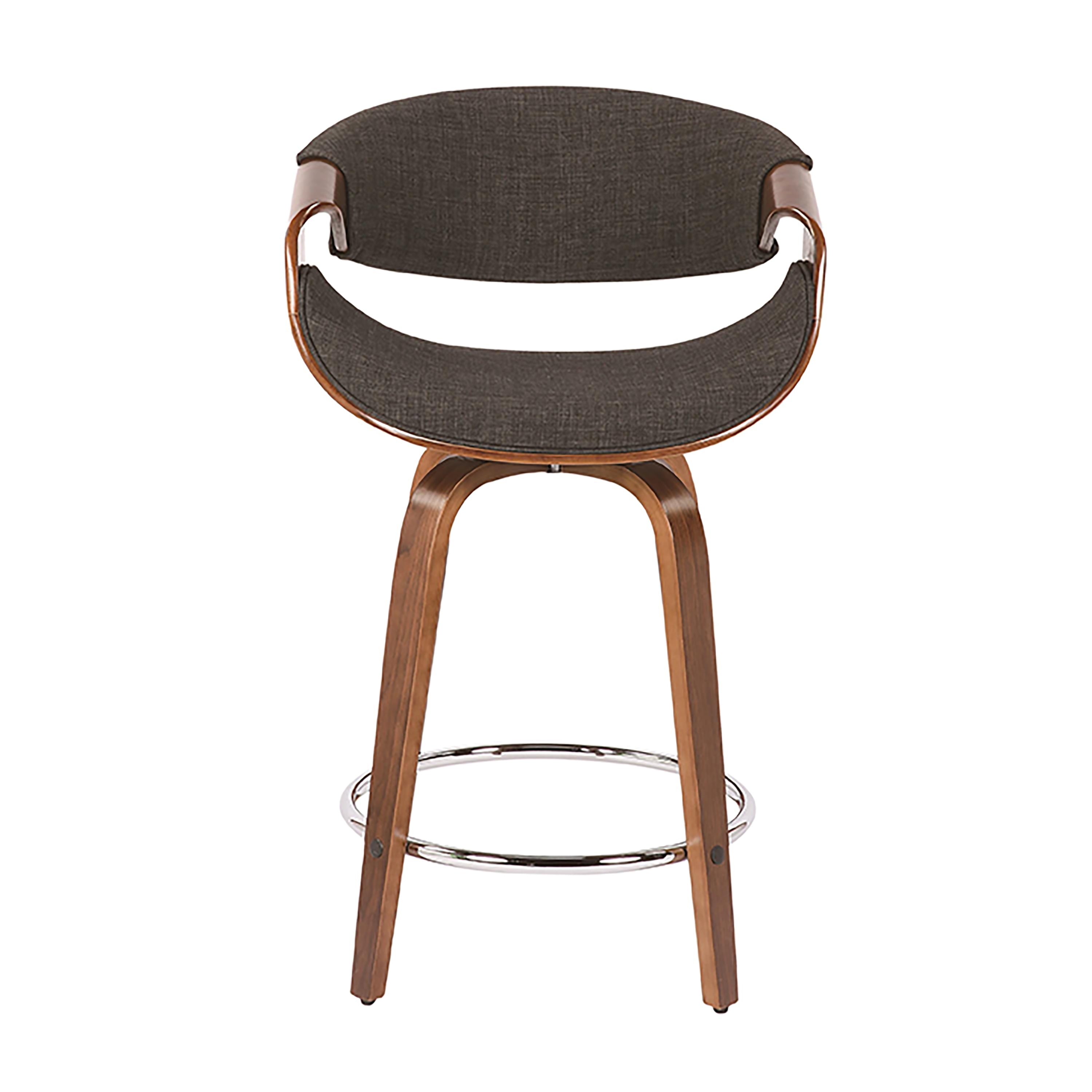 LumiSource 24'' Counter Stools, Charcoal/Walnut, Set of 2, Modern ...