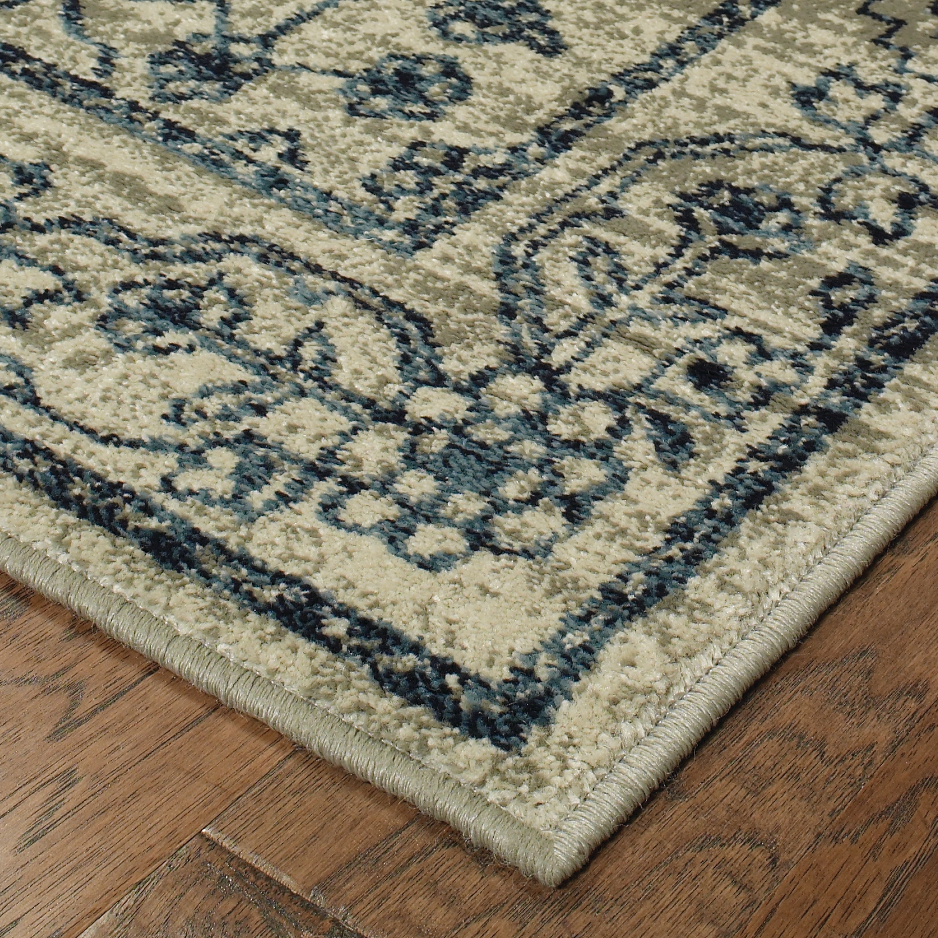 Carson Carrington Style Haven Hyvinge Navy/ Beige Rug Cream/Navy 3'10 ...