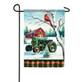 Carson Christmas Tractor Garden Flag, 12.5 x 18 inch Double Sided, Red ...
