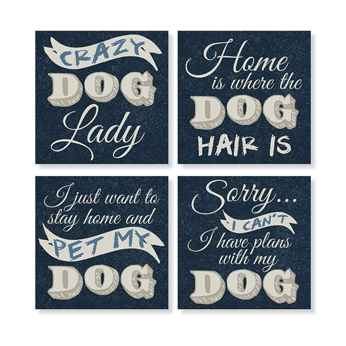 Carson Crazy Dog Lady Humorous 4 x 4ch Tabletop Coasters Gift Boxed ...