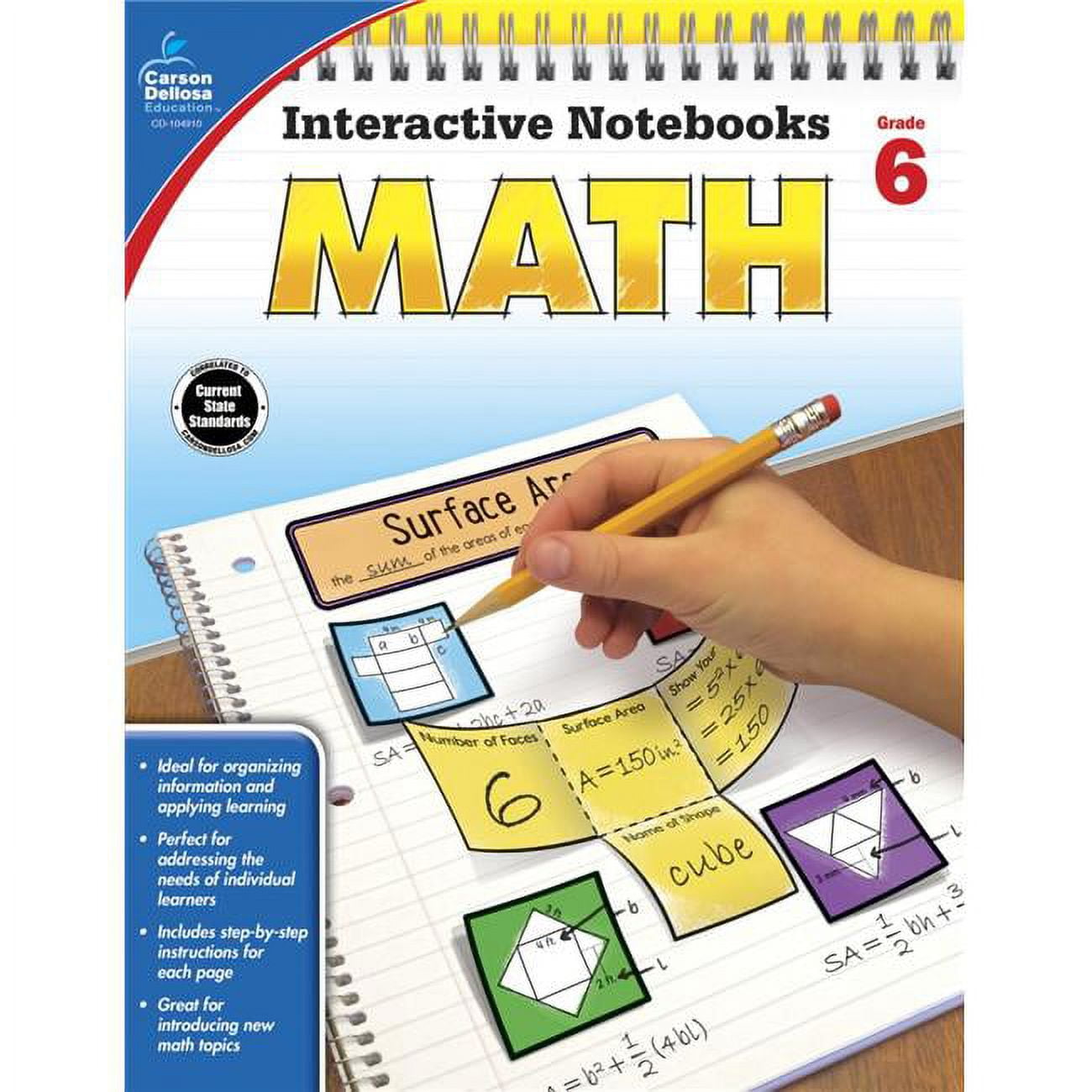 Carson Dellosa 1563255 Math Interactive Notebook Grade 6 - Walmart.com