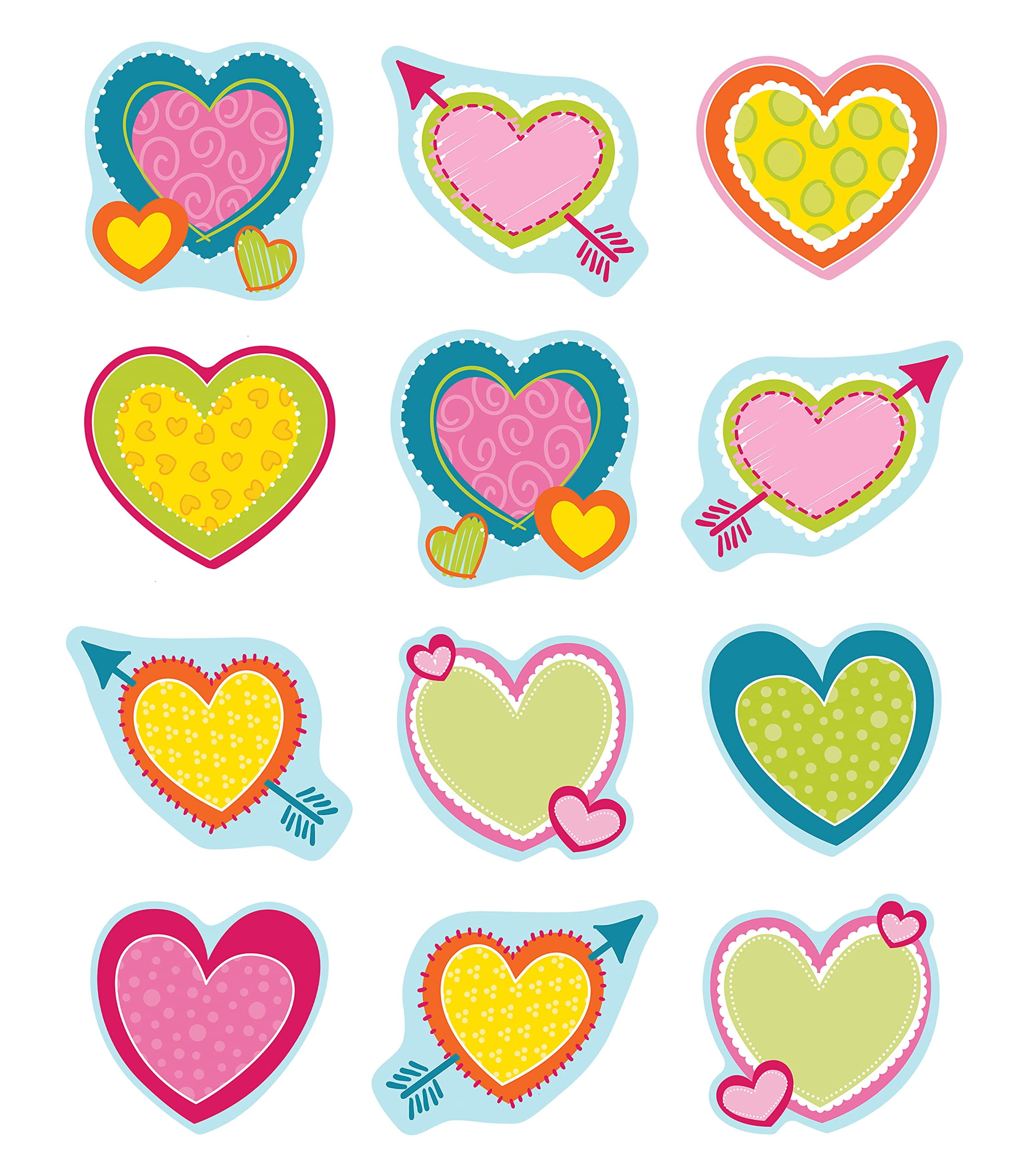 Carson Dellosa 36-Piece Colorful Hearts Bulletin Board Cutouts ...