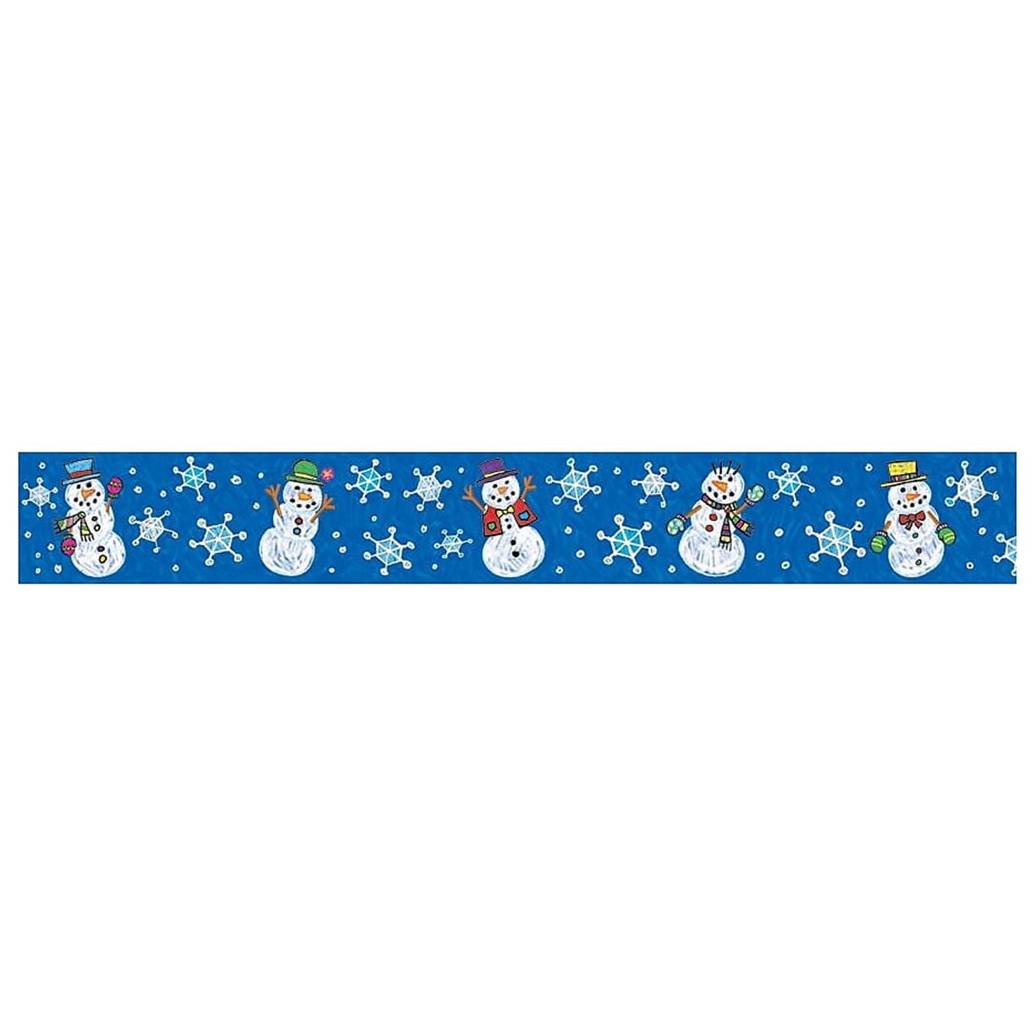 Carson-Dellosa 36" x 3" Straight Snowmen: Kid-Drawn Borders 12 Strips ...