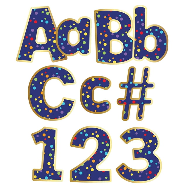 Carson Dellosa 4in Rainbow Confetti Bulletin Board Letters 219 Pieces