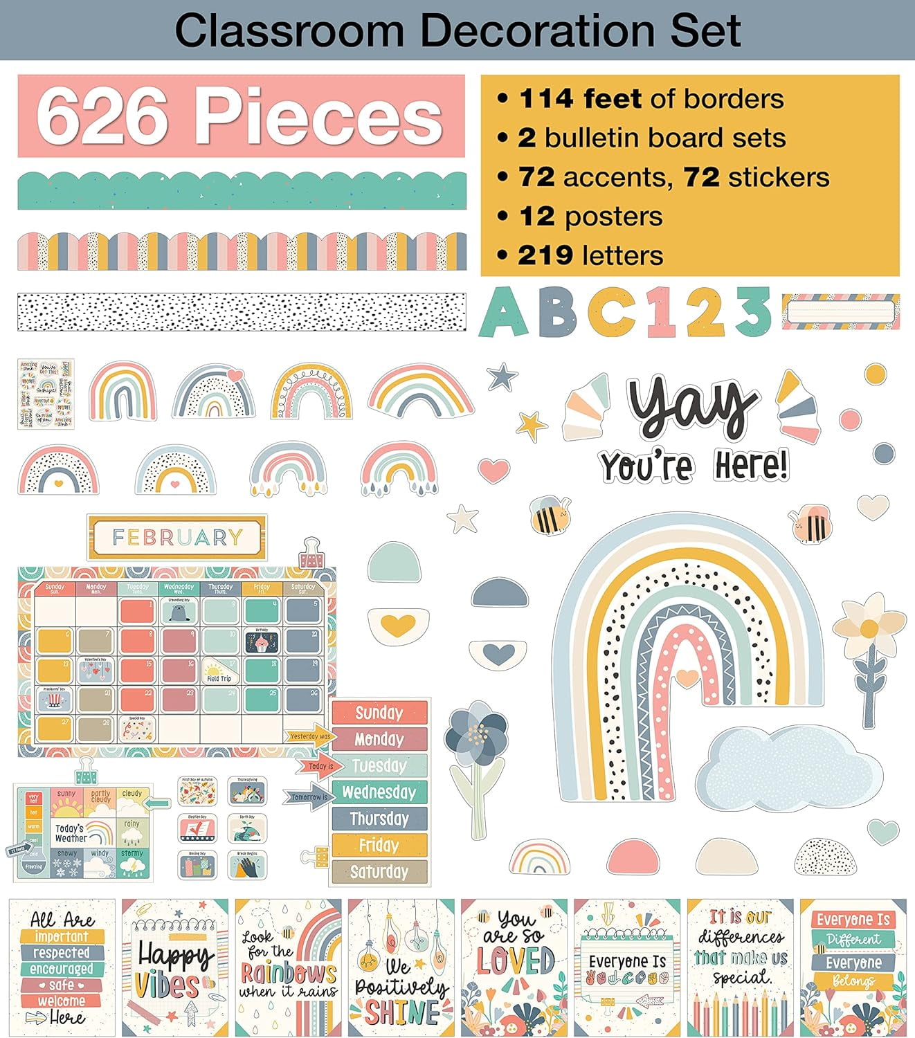 Carson Dellosa 626 Pc. We Belong Classroom Decor Bundle, Bulletin Board ...