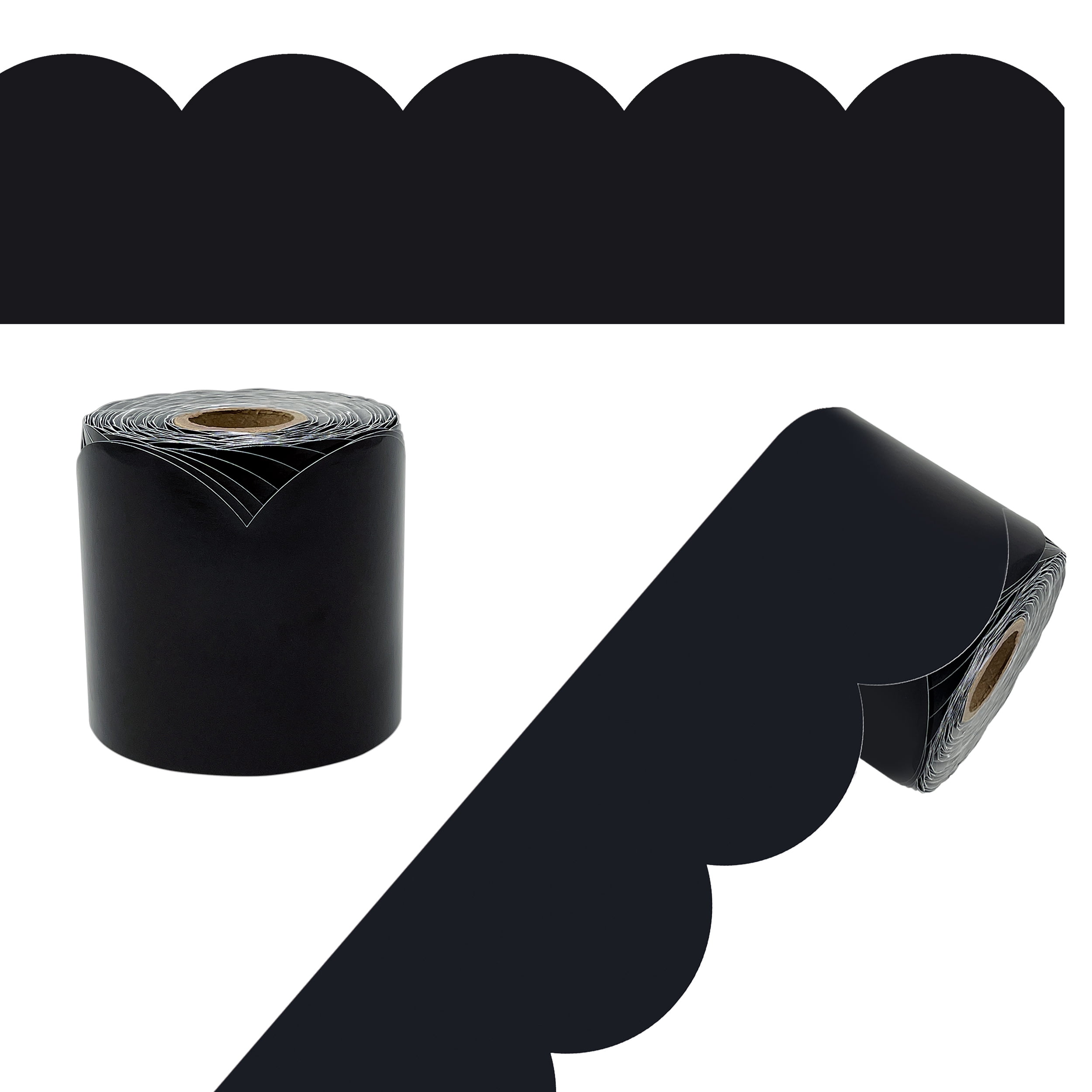 Carson Dellosa 65' Black Rolled Modern Scalloped Bulletin Board Borders ...
